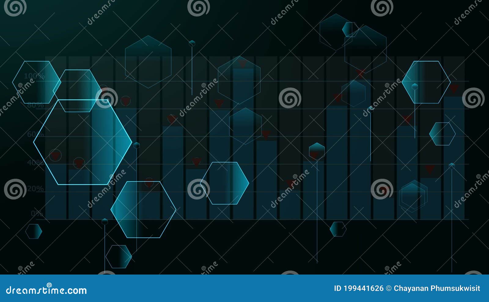 Polygon Futuristic Digital Infograph and Radar Point Analysis Change ...