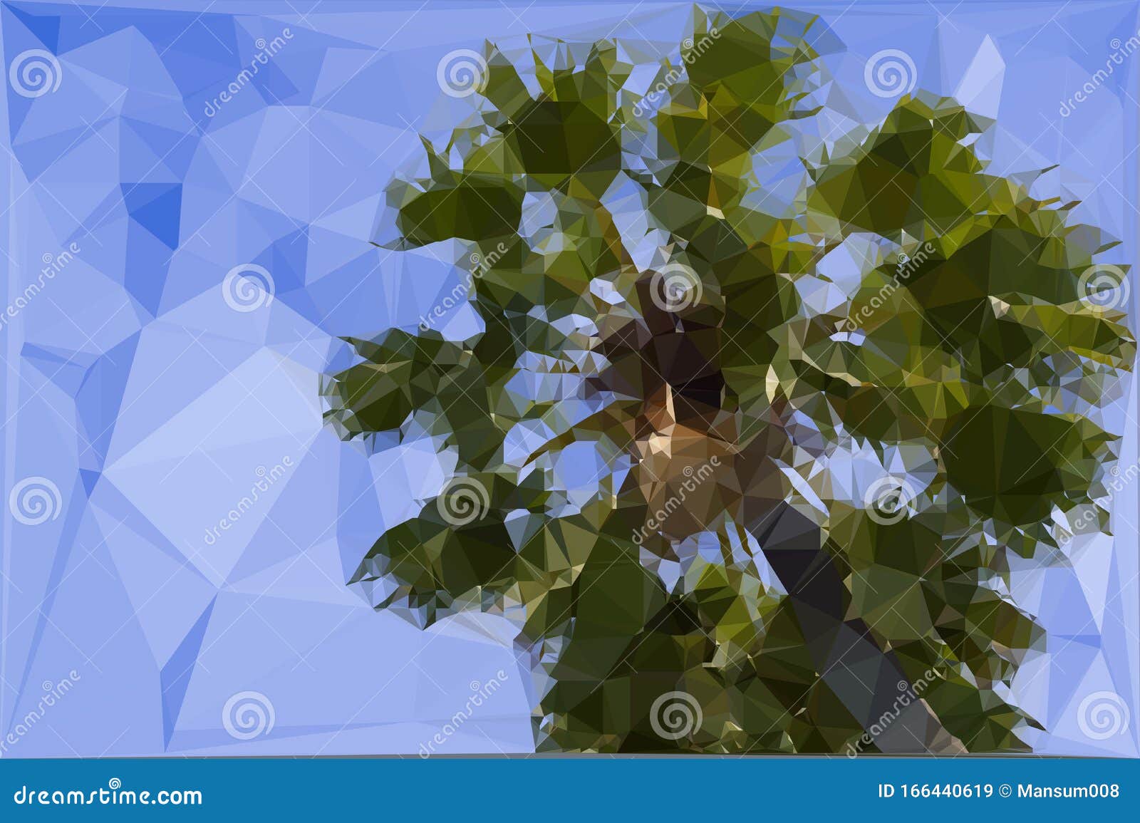 Polygon of Green Palm Tree on Blue Sky Stock Illustration ...