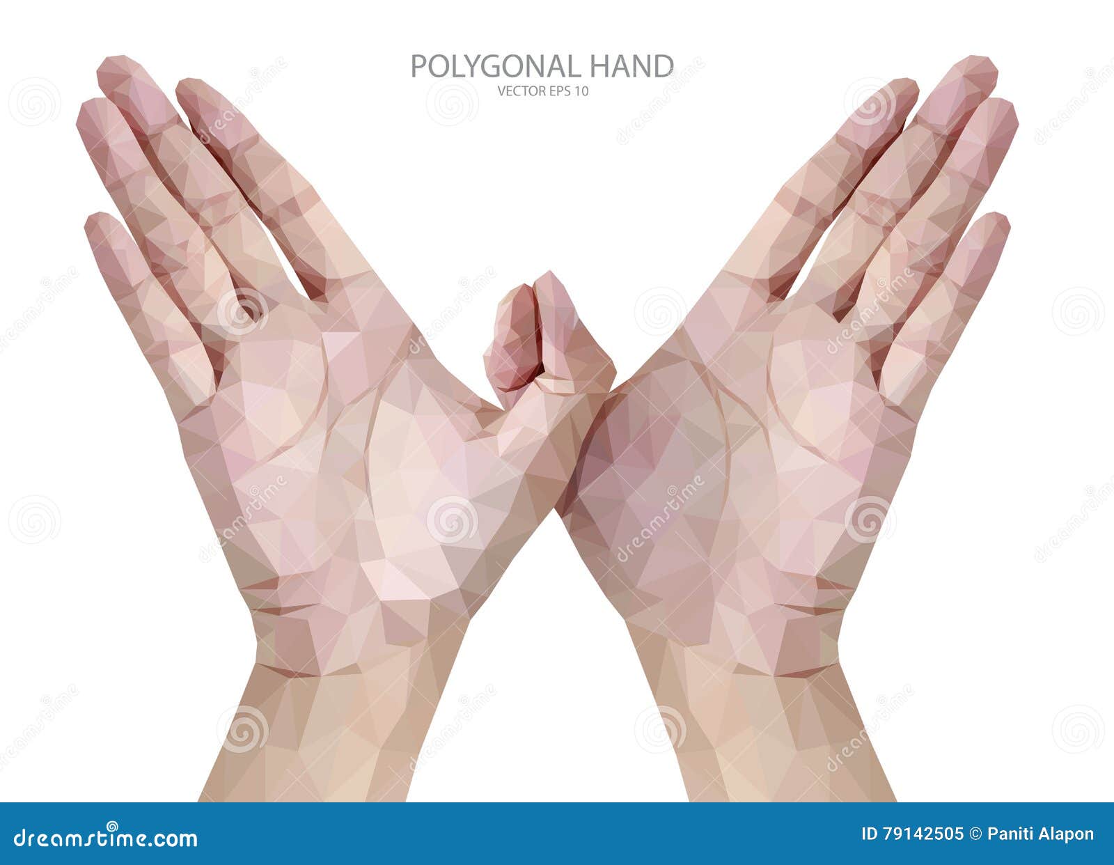 Polygon Hand Fingers Birds Sign Stock Vector - Illustration of abstract ...