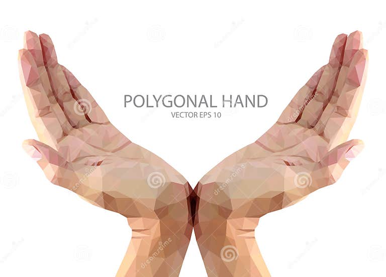 Polygon hand fingers sign stock vector. Illustration of abstract - 79142790
