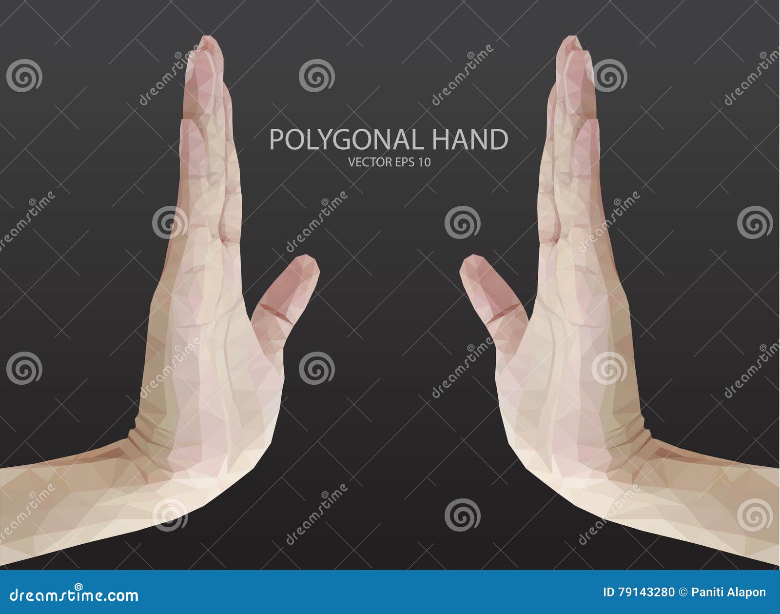 Polygon hand fingers sign stock vector. Illustration of vector - 79143280