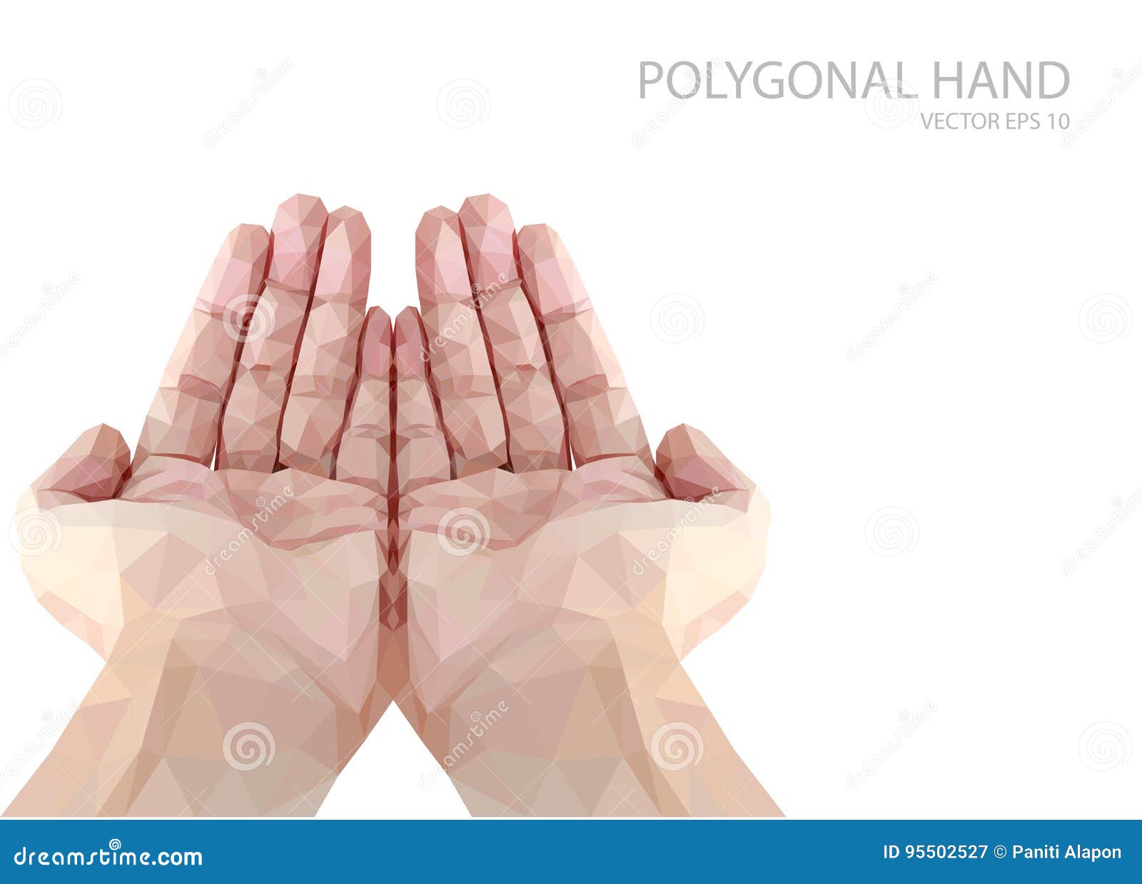 Polygon hand fingers sign stock vector. Illustration of open - 95502527