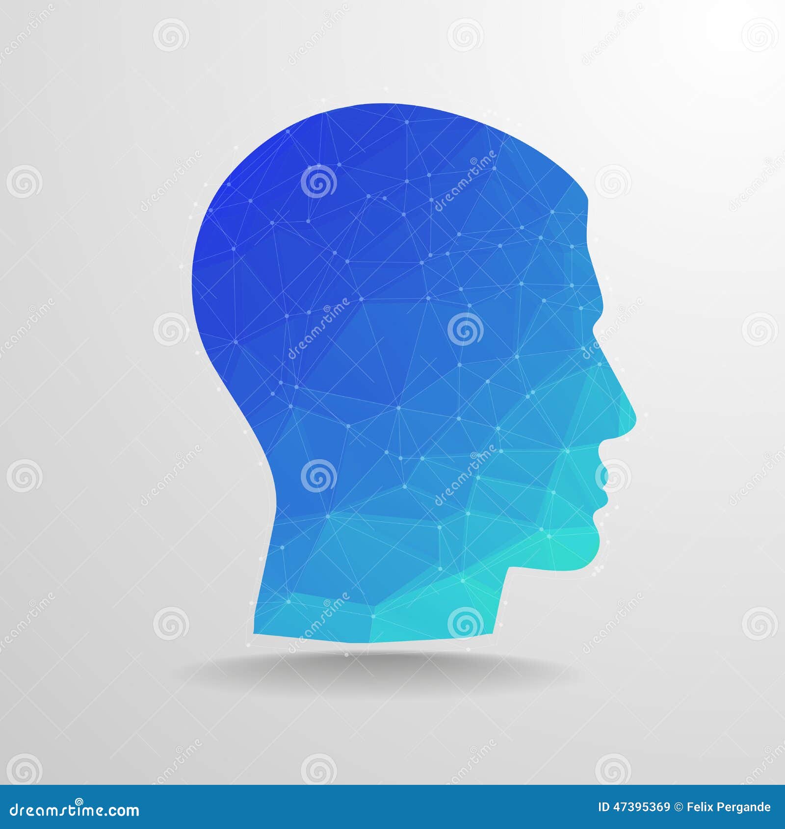 Polygon head stock illustration. Illustration of conceptual - 47395369