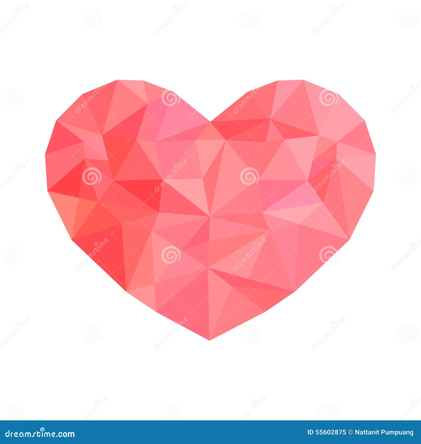 Polygon heart stock vector. Illustration of polygonal - 55602875
