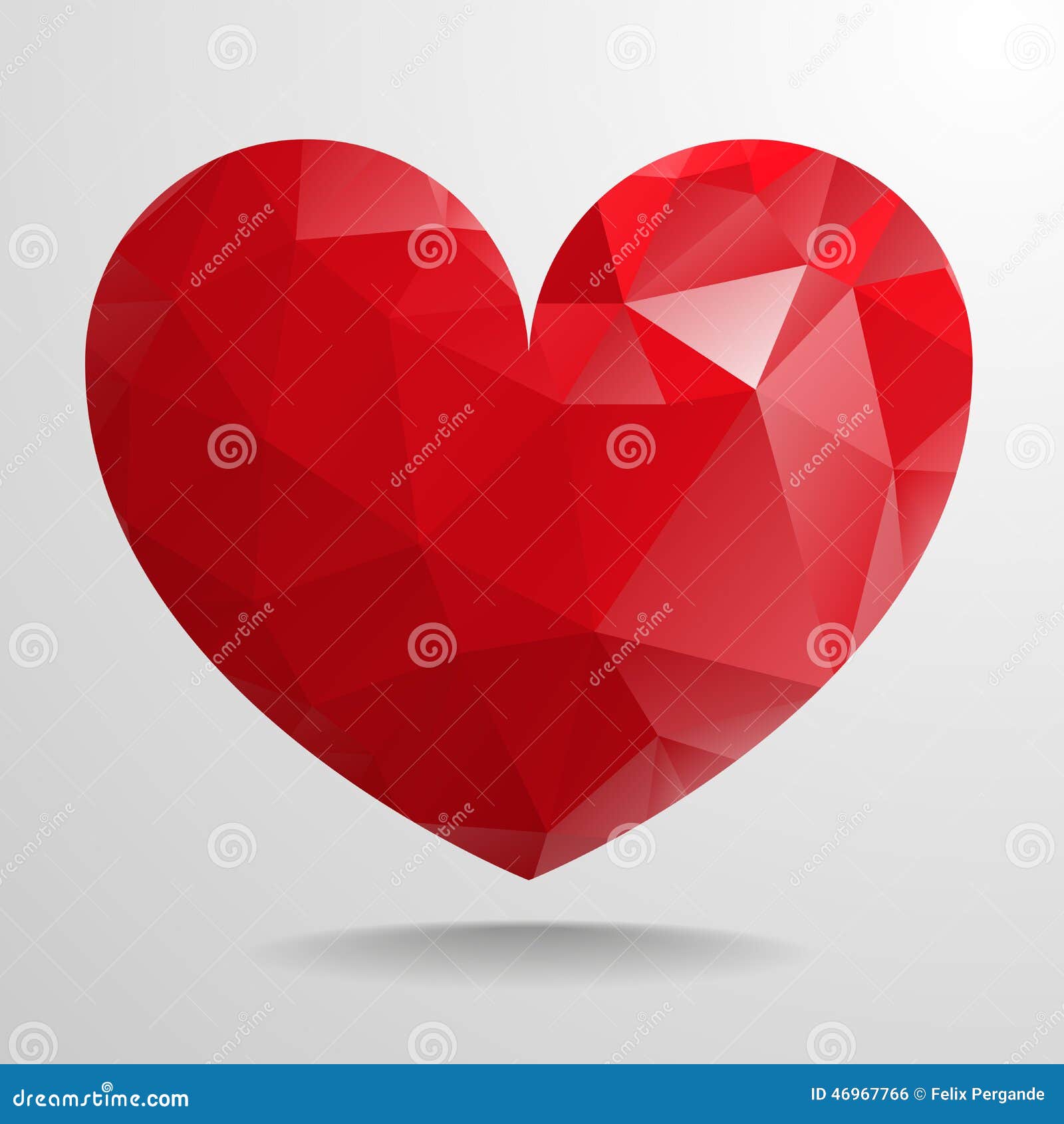 Polygon heart stock illustration. Illustration of romantic - 46967766