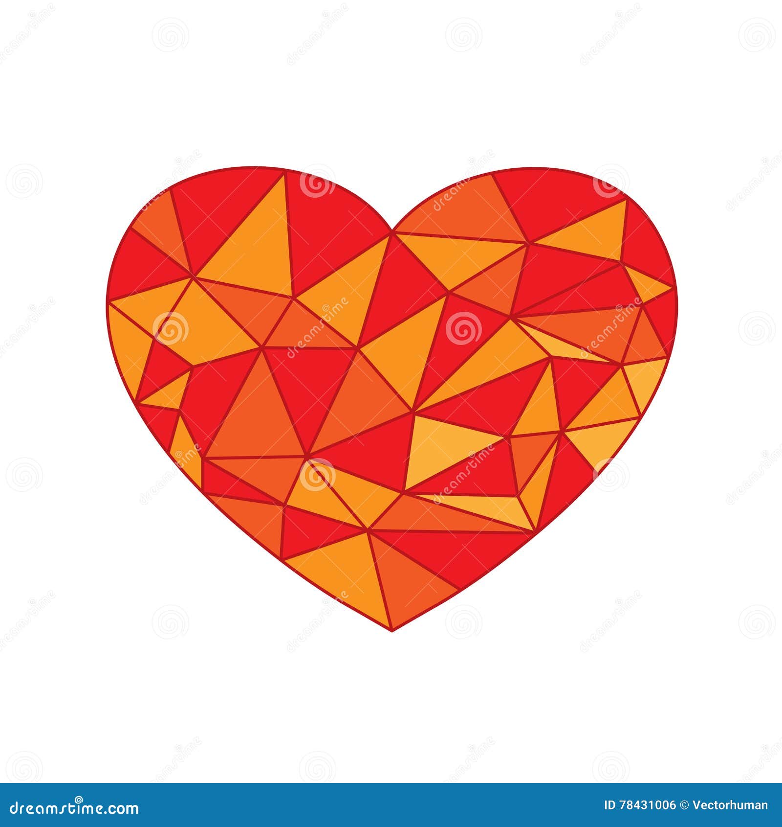 Polygon heart vector stock vector. Illustration of imagination - 78431006