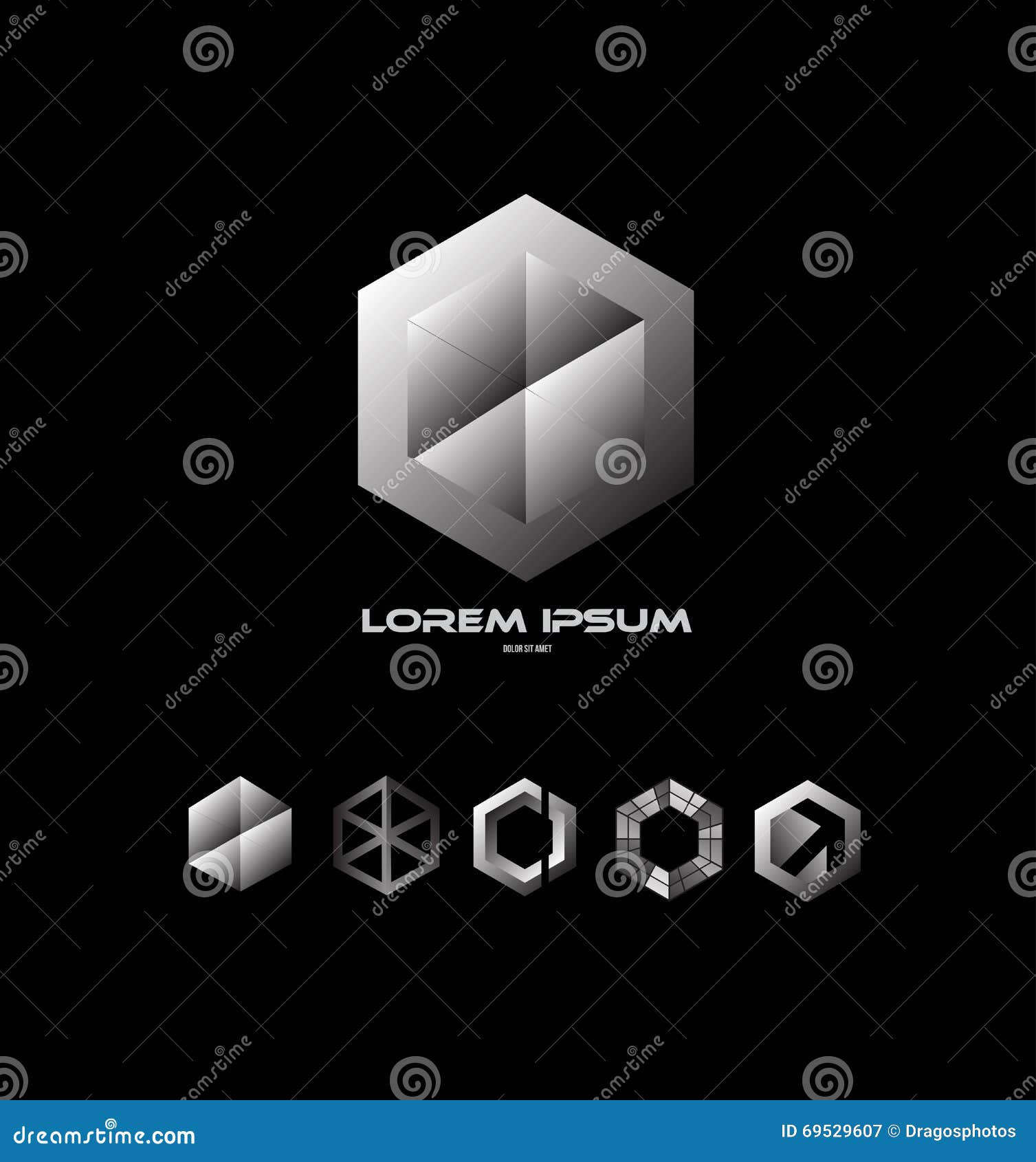 Polygon hexagon logo stock vector. Illustration of concept - 69529607