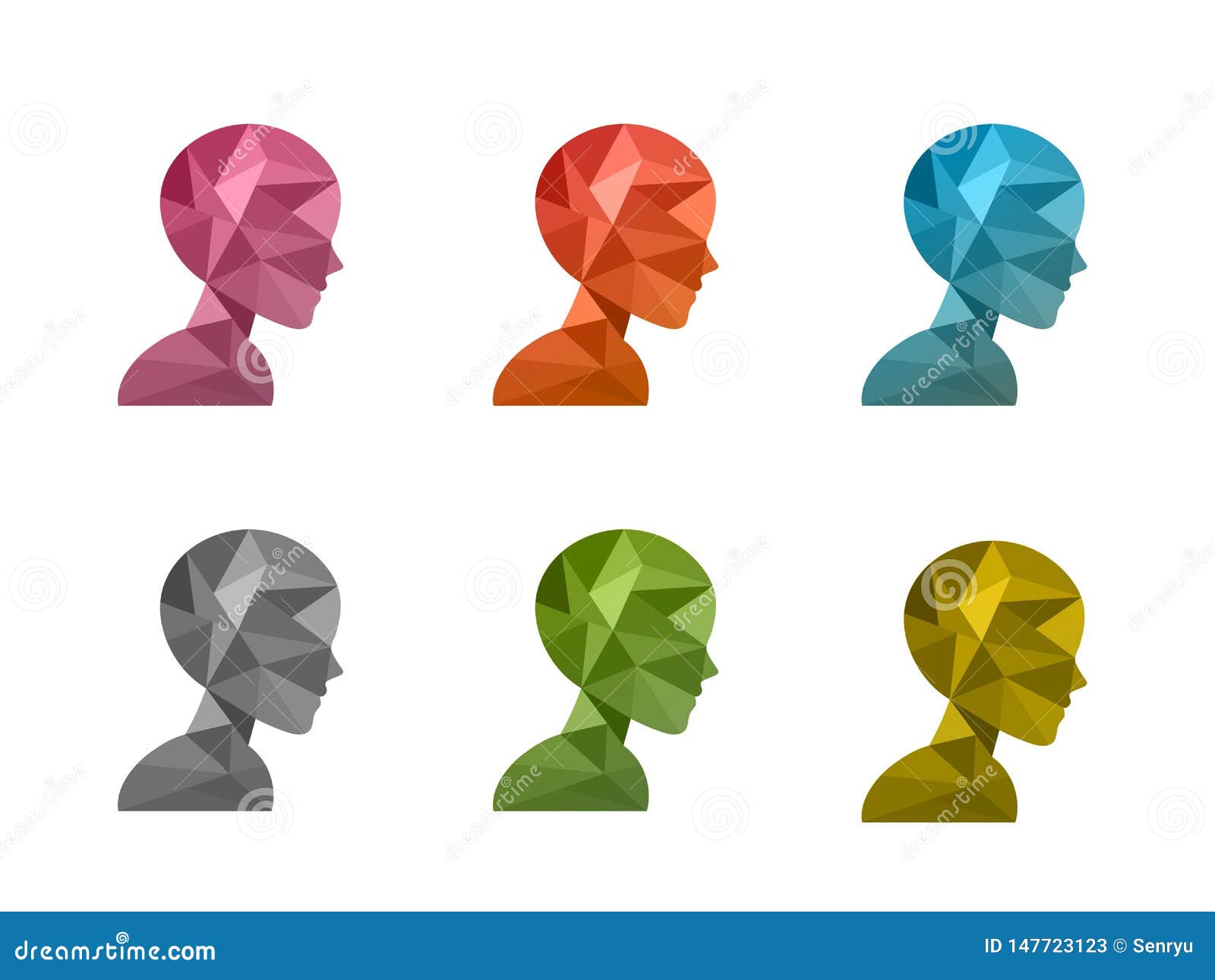 Polygon human1 stock vector. Illustration of head, polygon - 147723123