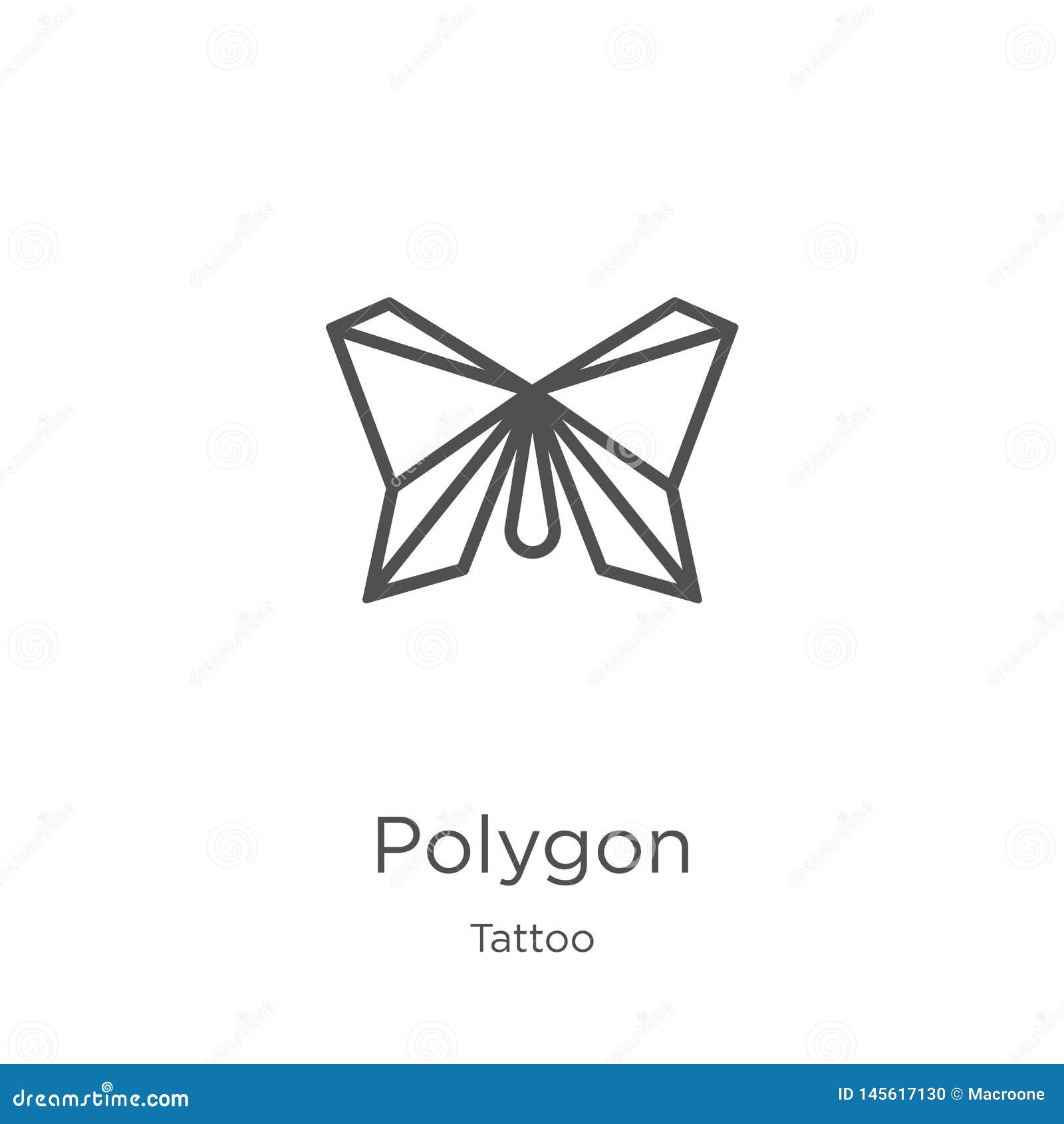 Polygon Icon Vector from Tattoo Collection. Thin Line Polygon Outline ...