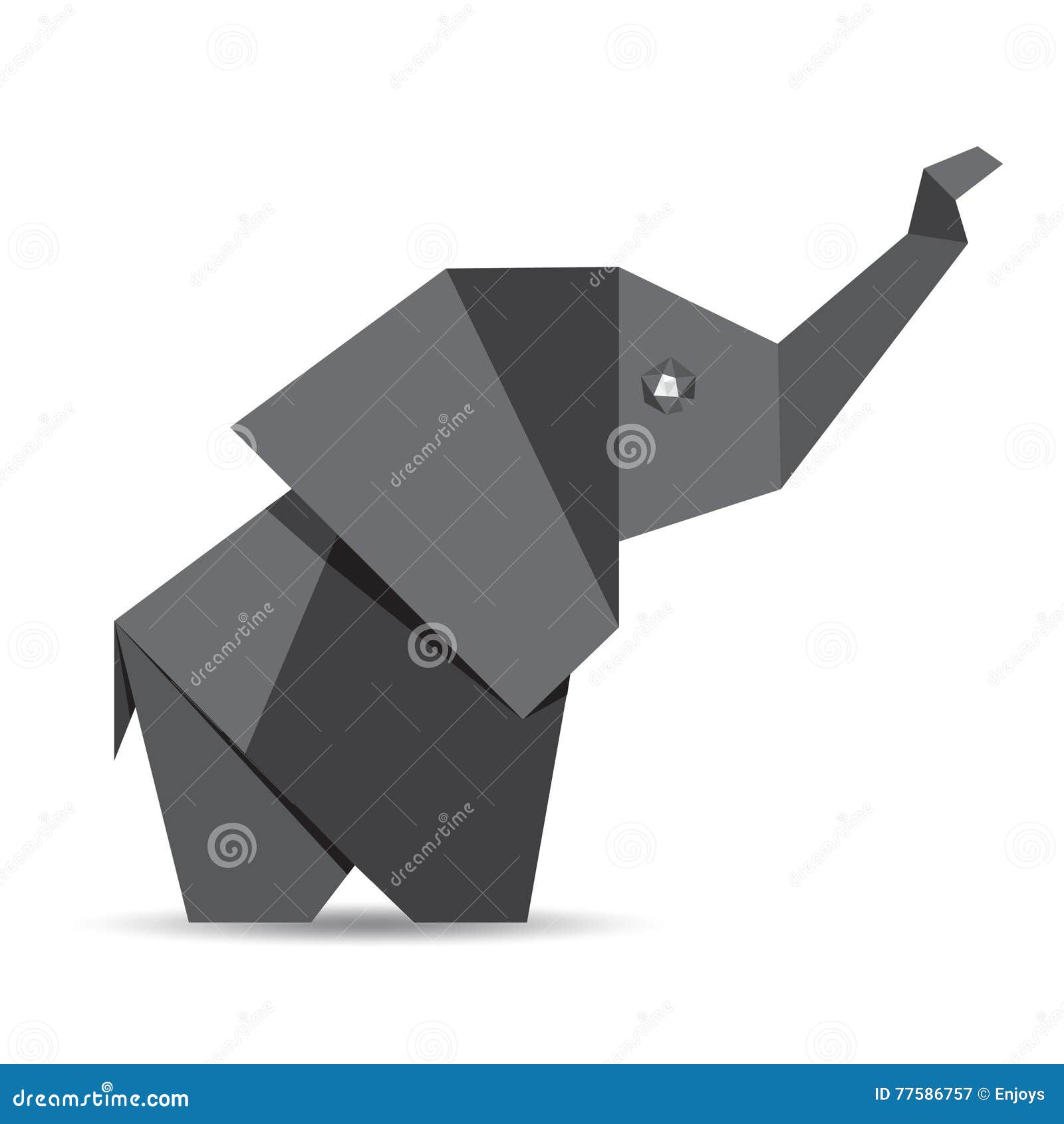 Polygon Illustration of Elephant, Triangle Design Stock Illustration ...