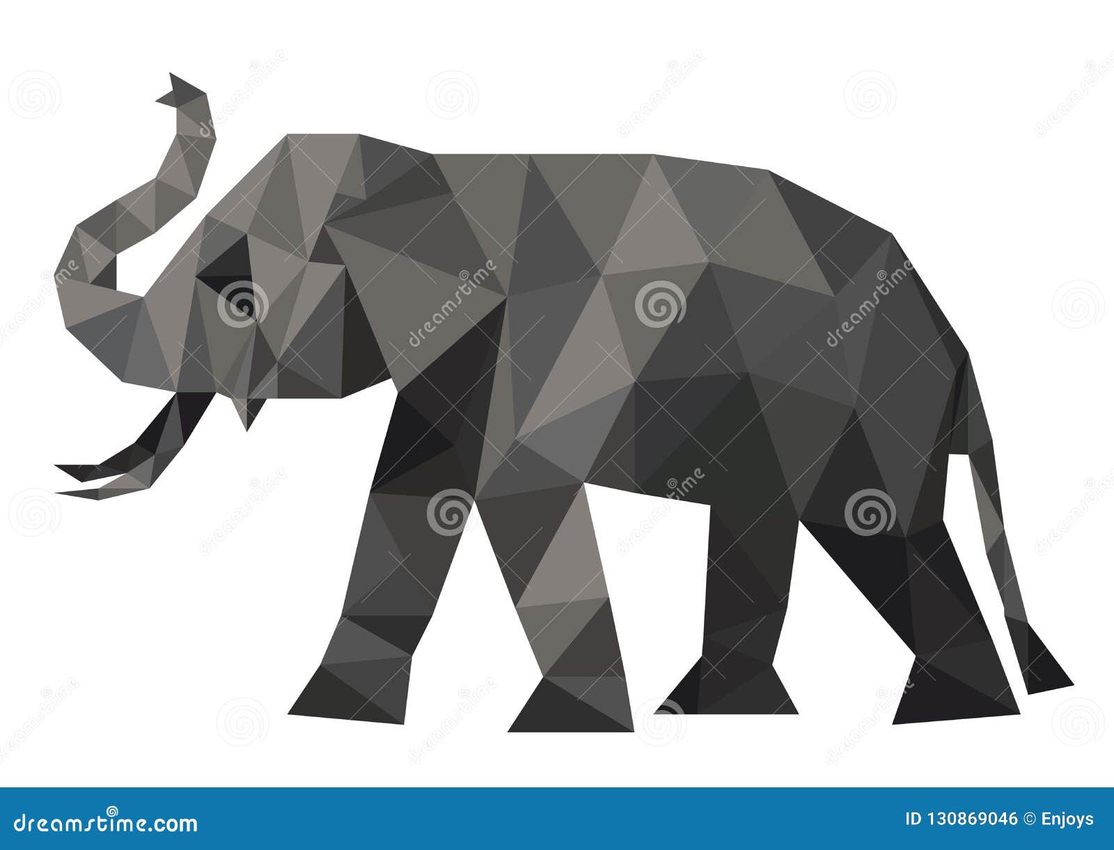 Polygon Illustration of Elephant, Triangle Design Stock Vector ...