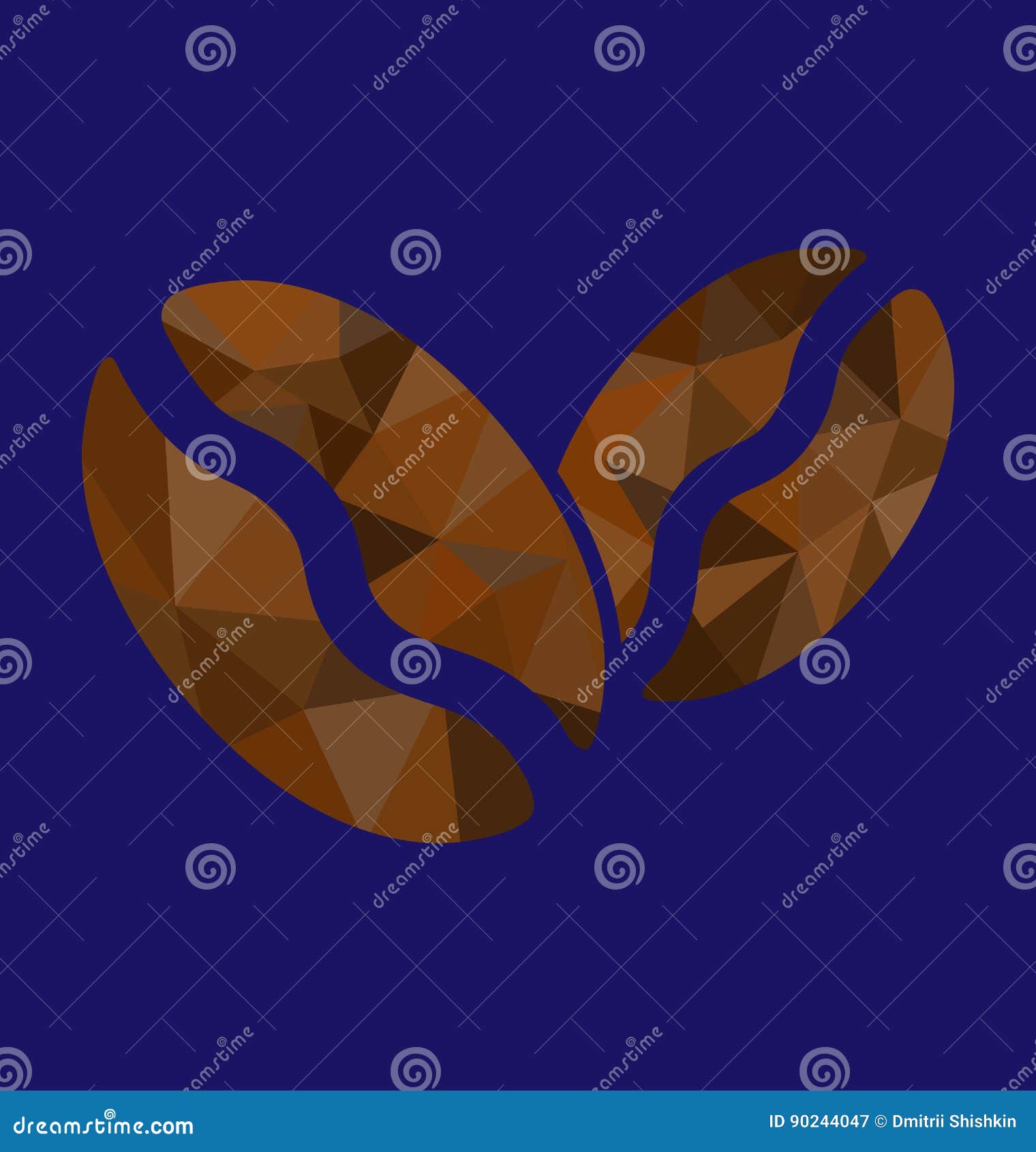 Polygon image coffee beans stock vector. Illustration of polygon - 90244047