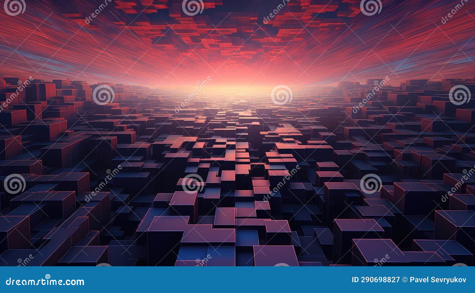 Polygon Infinite Gridscape Abstract Stock Illustration - Illustration ...