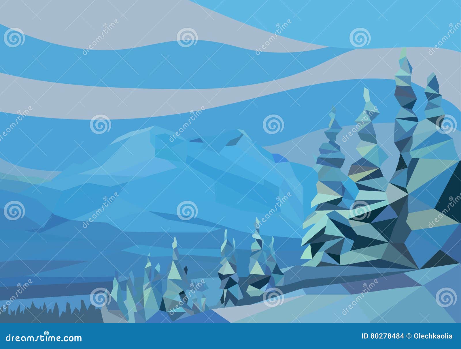 Polygon Landscape. Vector Illustration Stock Vector - Illustration of ...