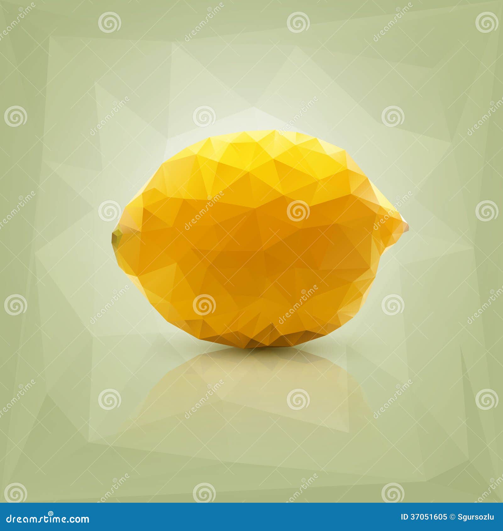 Polygon lemon stock vector. Illustration of background - 37051605