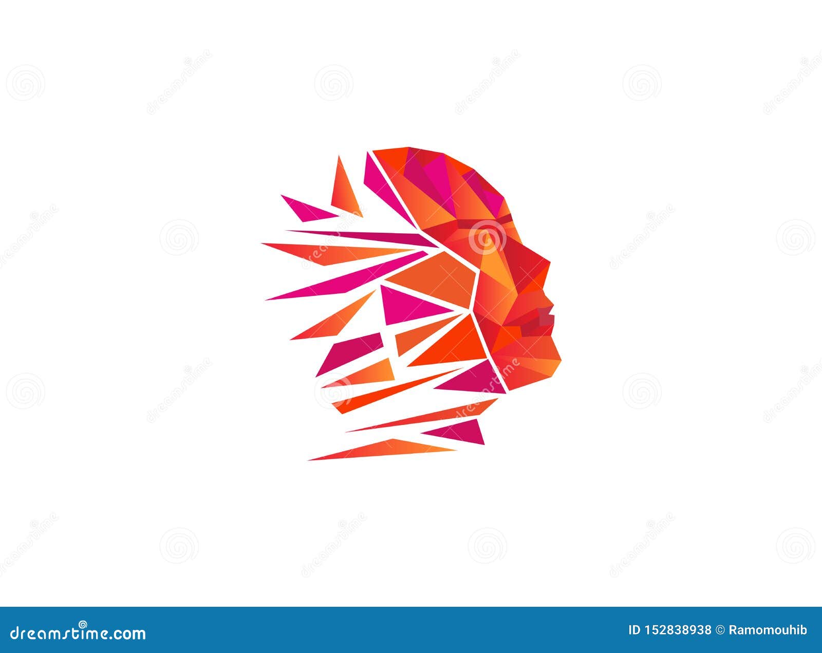 Polygon Man Head for Logo Design Illustration Stock Illustration ...