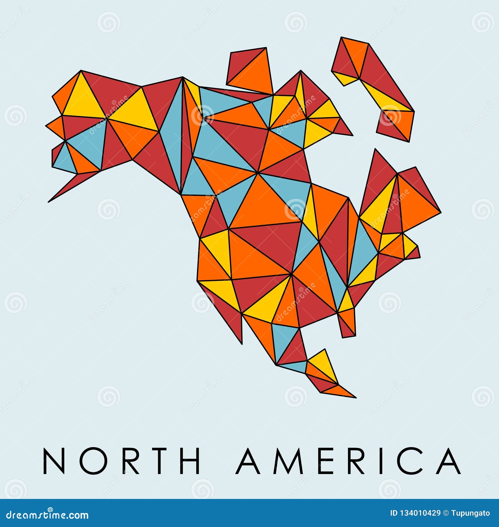 Polygon map North America stock vector. Illustration of conceptual ...