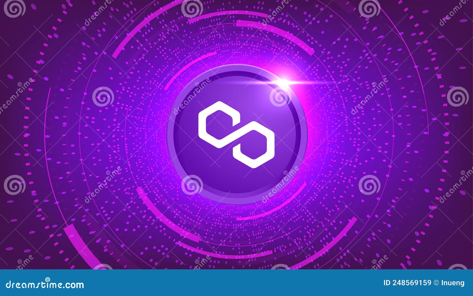 Polygon MATIC Coin Cryptocurrency Concept Banner Background Stock ...