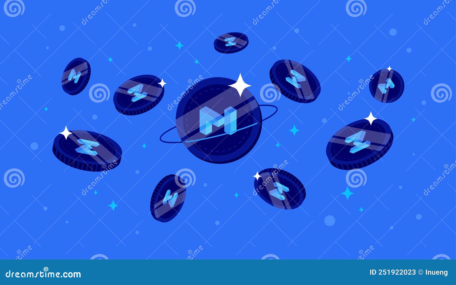 Polygon MATIC Token Symbol In Soap Bubble. Vector Illustration ...