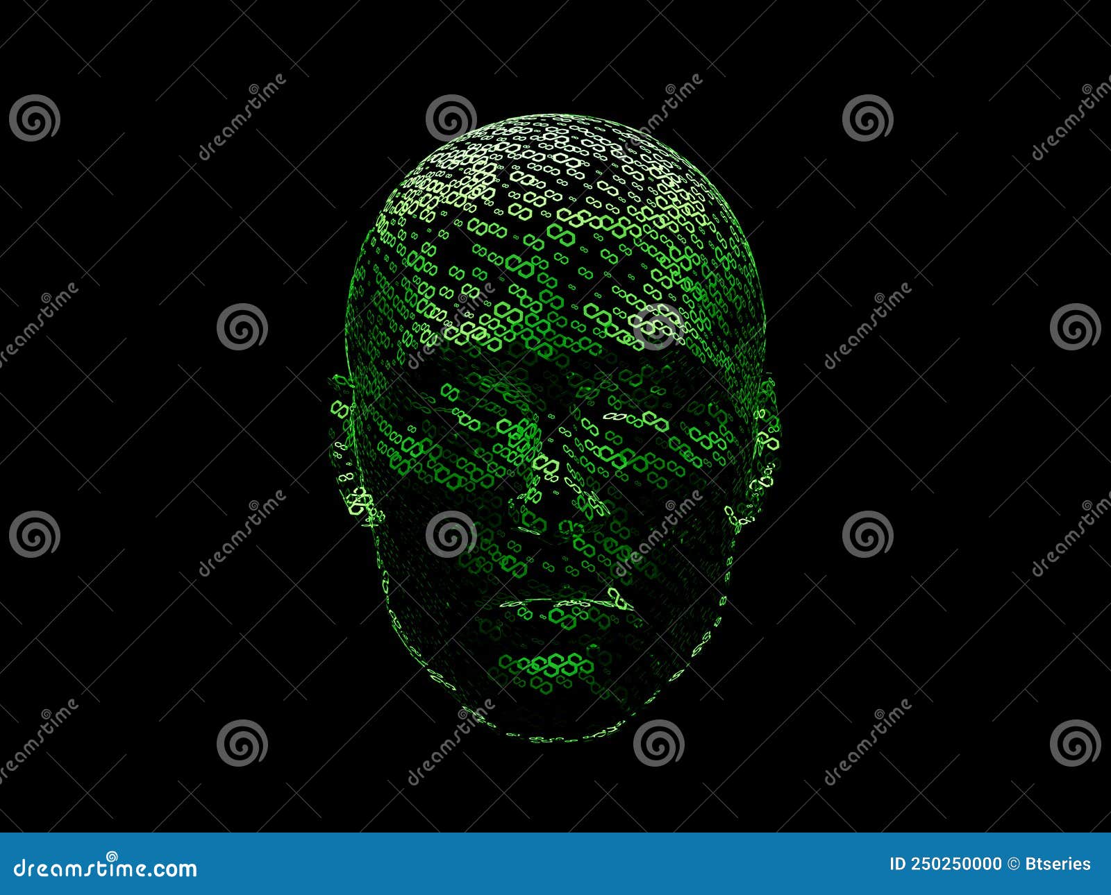 Polygon Matic Crypto Face Head Cyborg Abstract Furistic Hologram