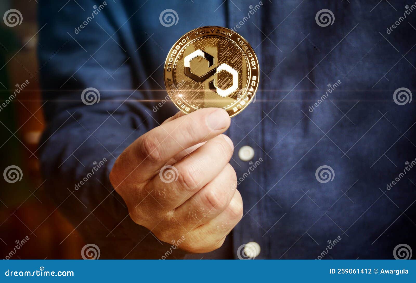 Polygon Matic Cryptocurrency Golden Coin 3d Illustration Editorial ... Polygon Matic Cryptocurrency Golden Coin 3d Illustration Editorial ...