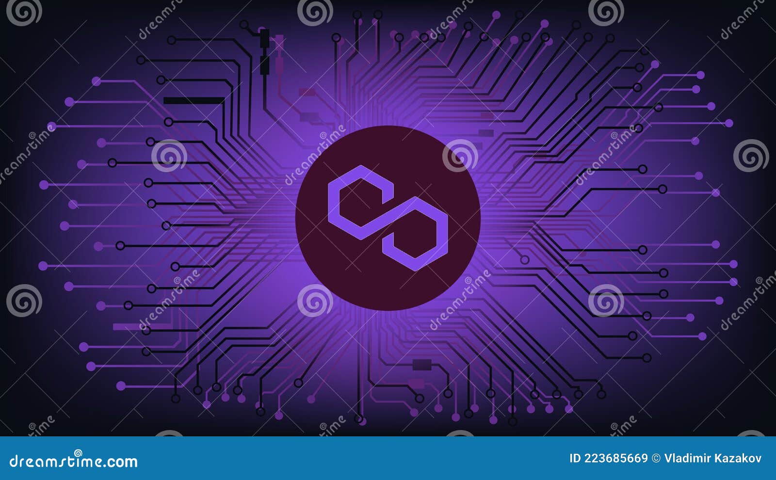 REN Cryptocurrency Token Symbol Of The DeFi Project In Circle With PCB ...