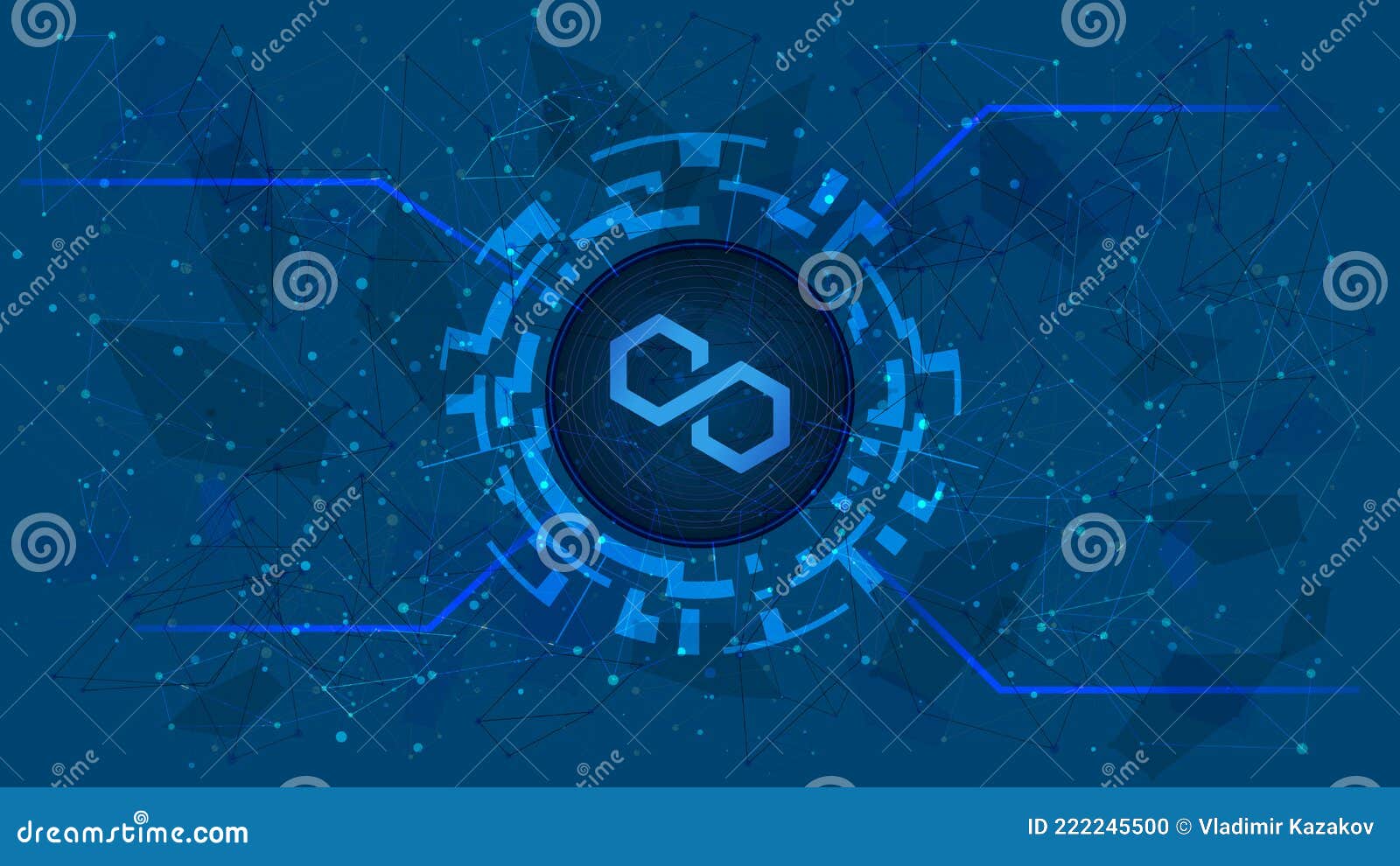 Polygon MATIC Token Symbol in Digital Circle with Cryptocurrency Theme ...