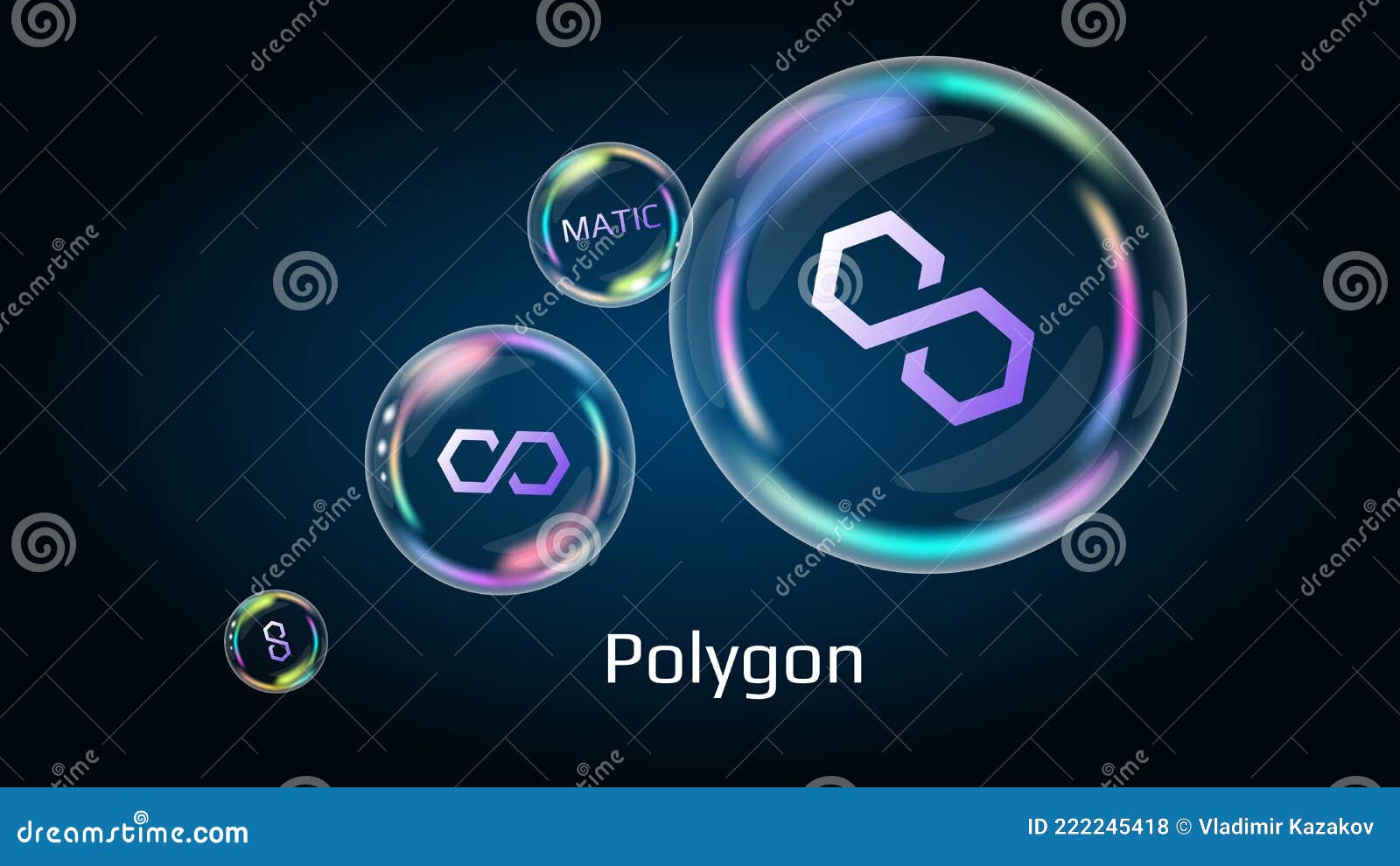 Polygon MATIC Token Symbol in Soap Bubble. Editorial Stock Photo ...