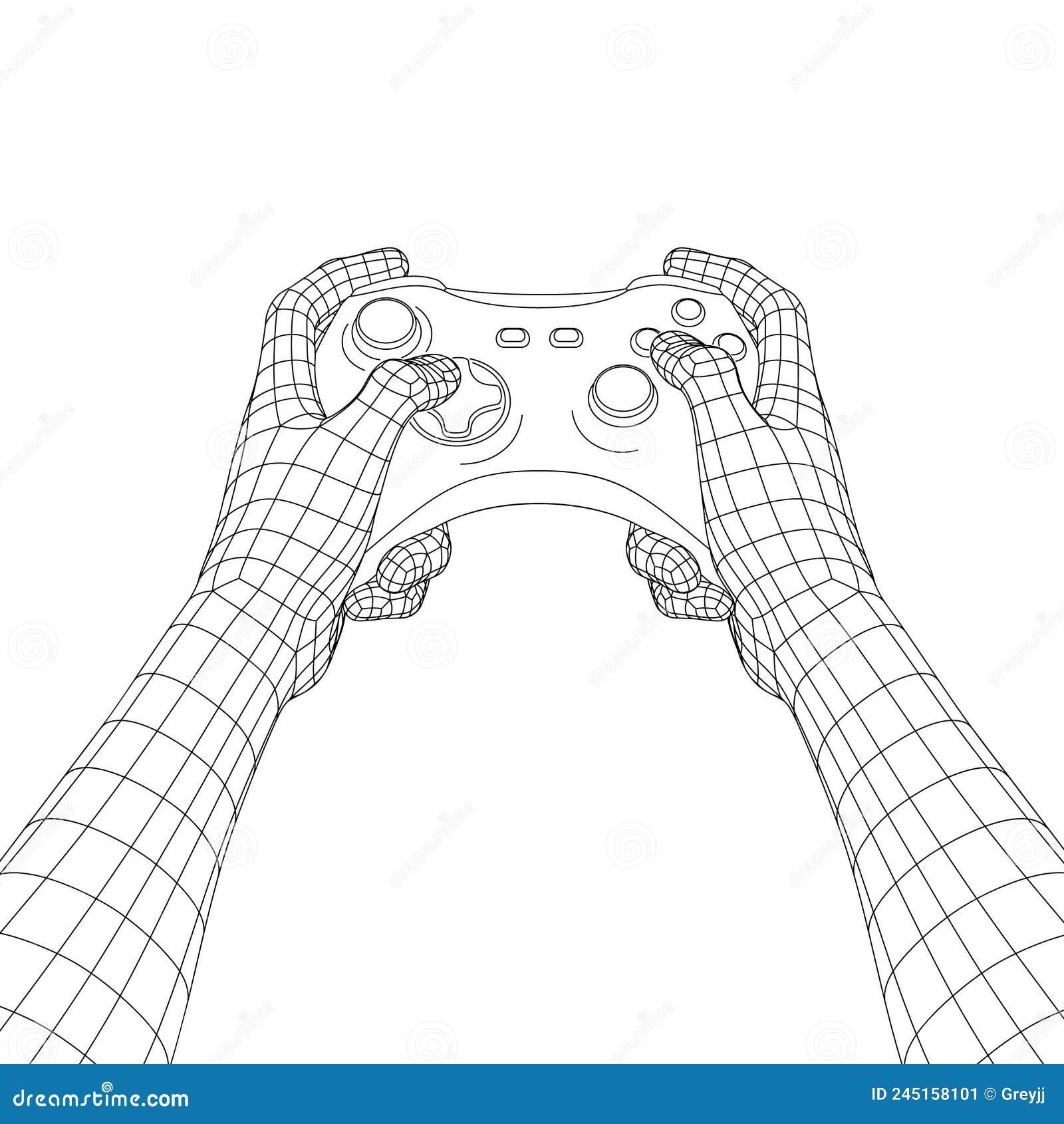 Wireframe Hands Holding Gamepad Stock Vector - Illustration of hands ...