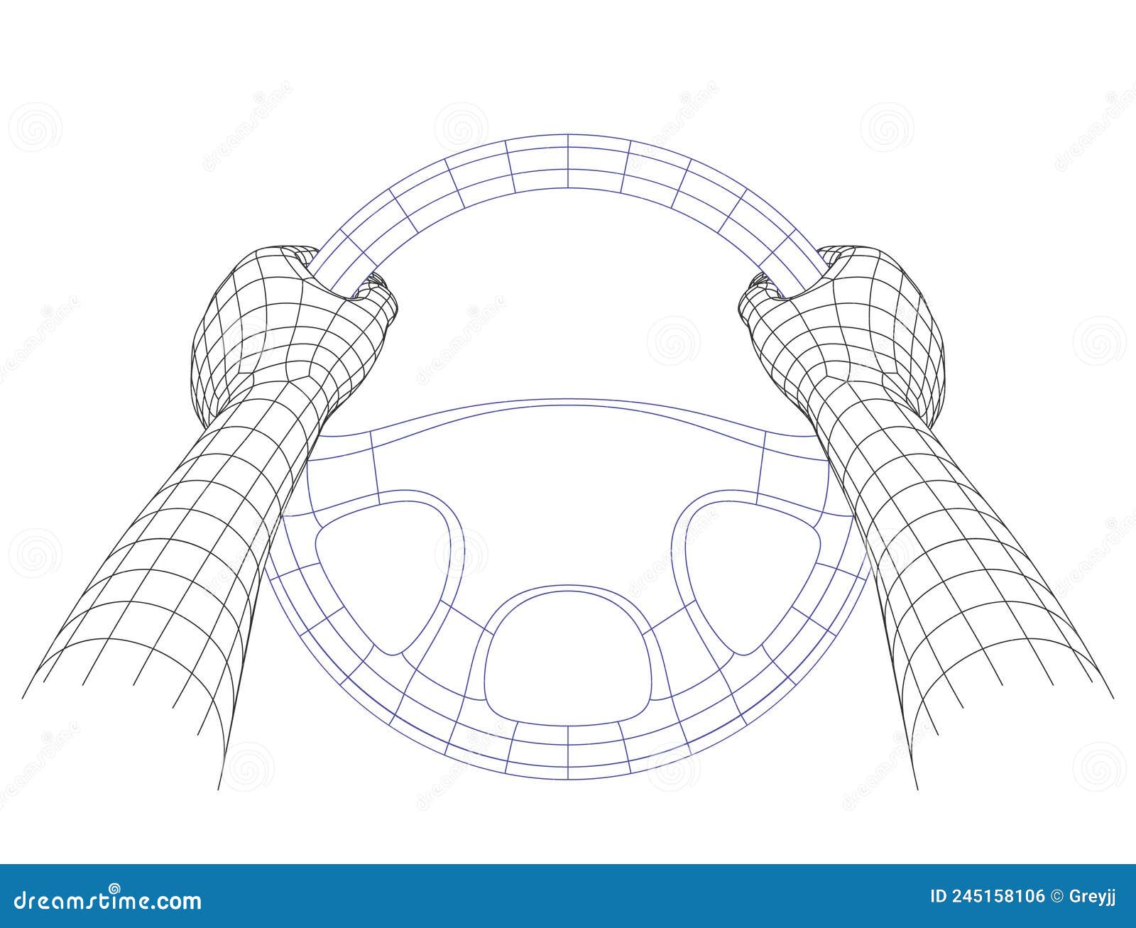 Wireframe Hands Holding Steering Wheel Stock Vector - Illustration of ...