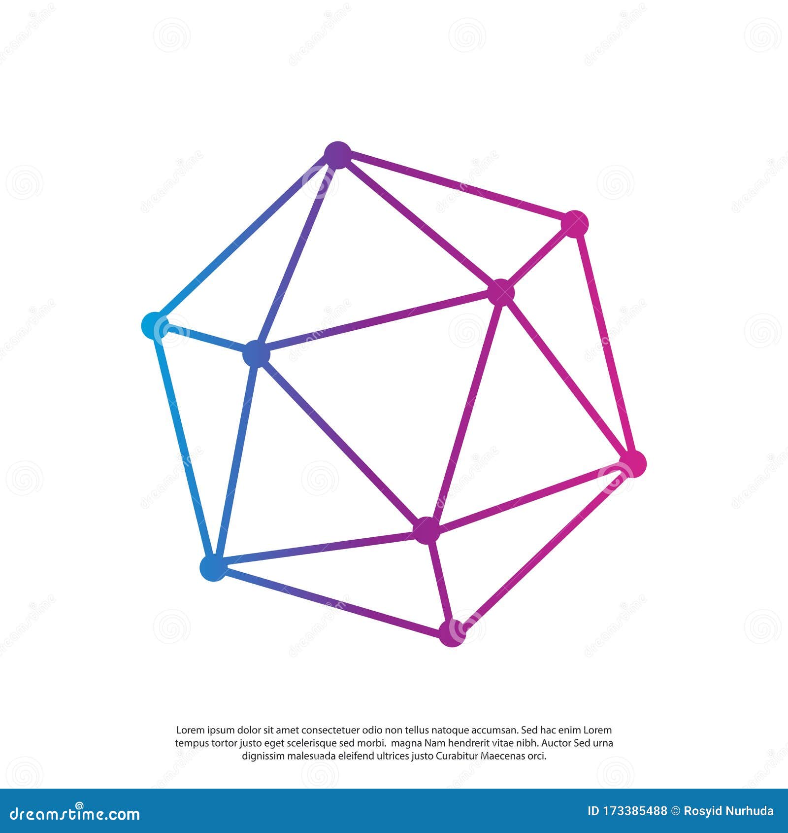 Polygon Network Logo Vector Modern Line Art Stock Vector - Illustration ...