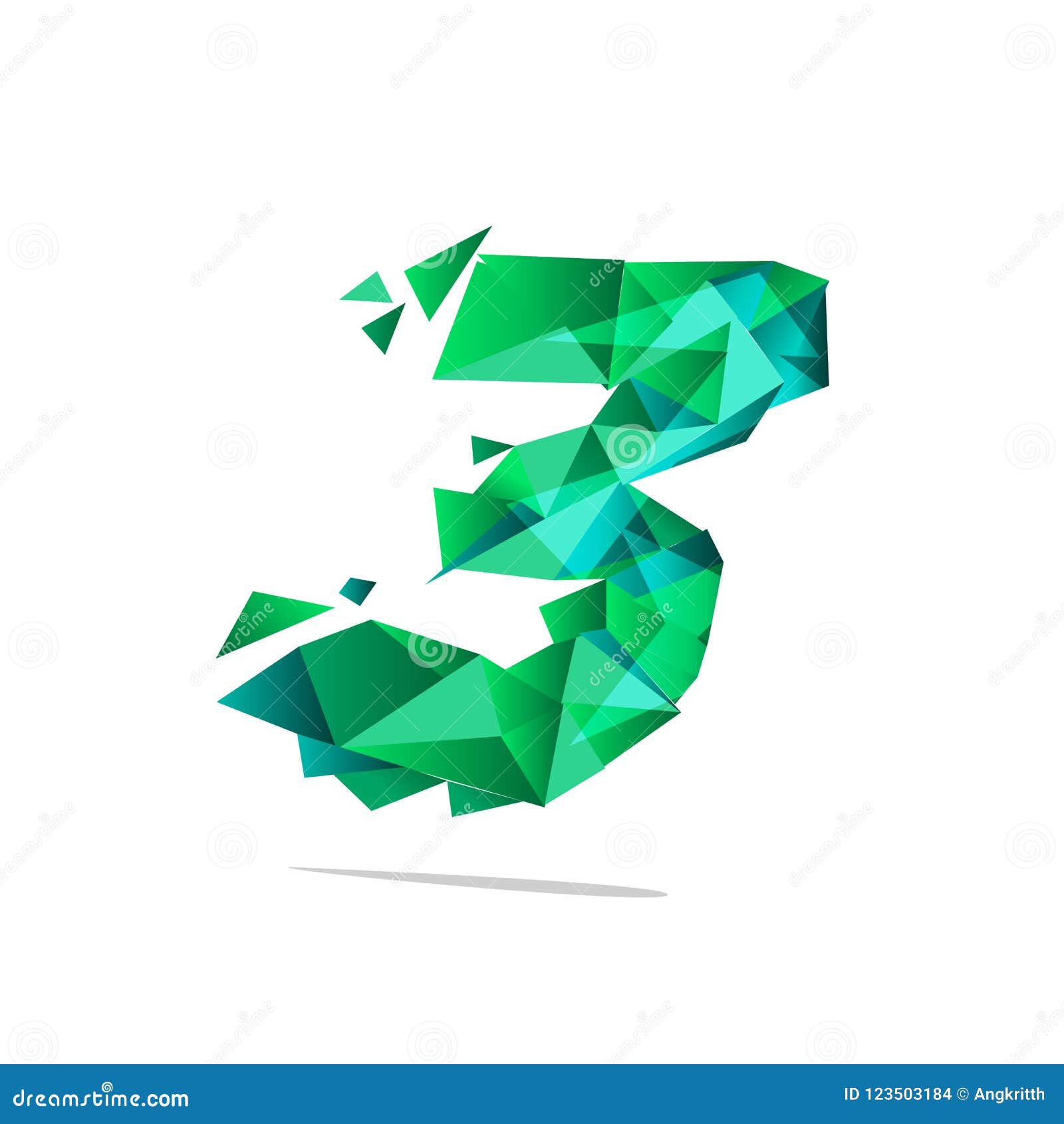 Polygon of Number 3. Abstract Number Concept - Vector Stock ...