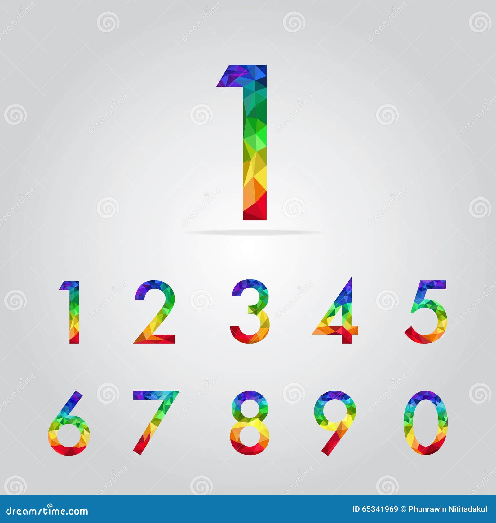 Polygon number set vector stock vector. Illustration of font - 65341969