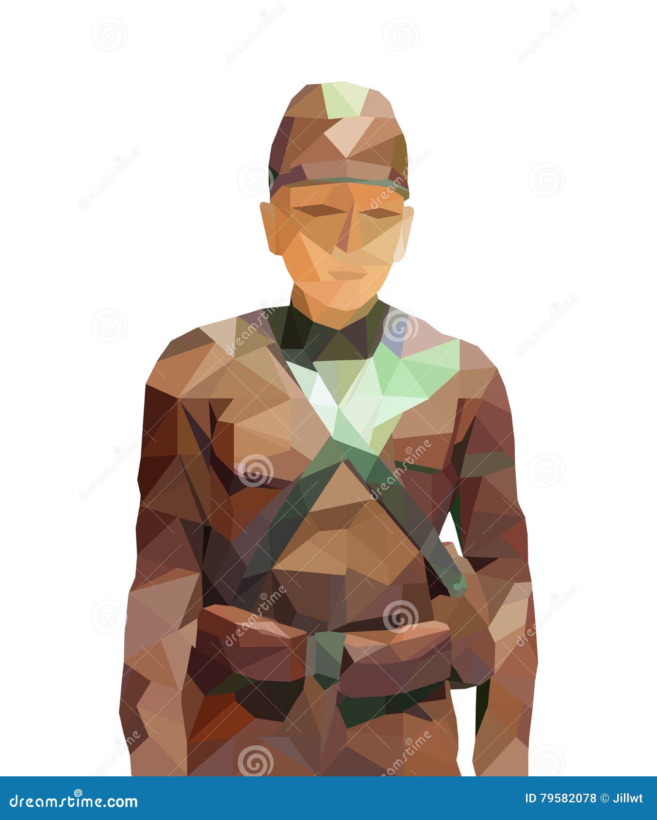 Polygon Old Style Soldier Army. Stock Illustration | CartoonDealer.com ...