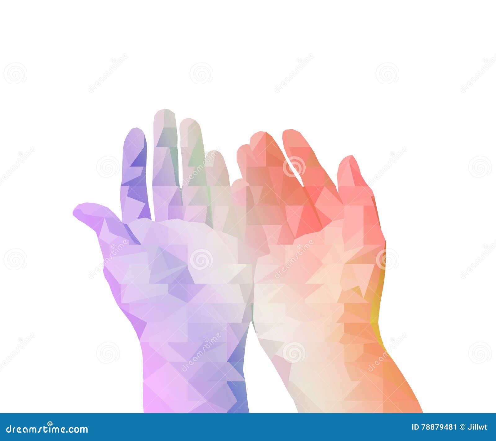 Polygon open hand stock illustration. Illustration of polygonal - 78879481