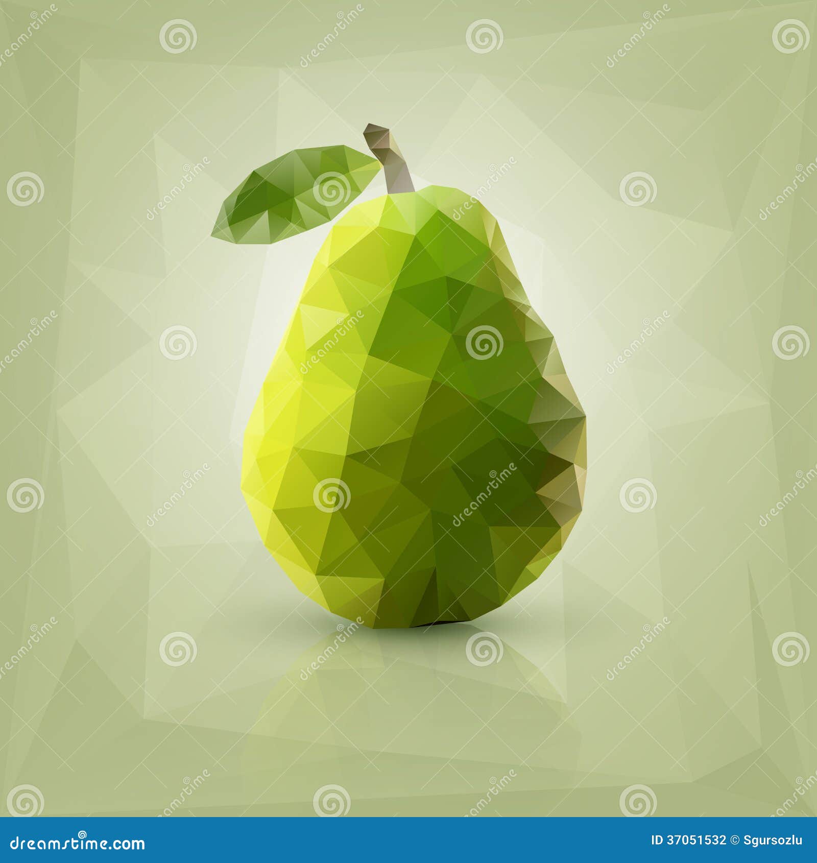 Polygon pear stock vector. Illustration of form, geometric - 37051532