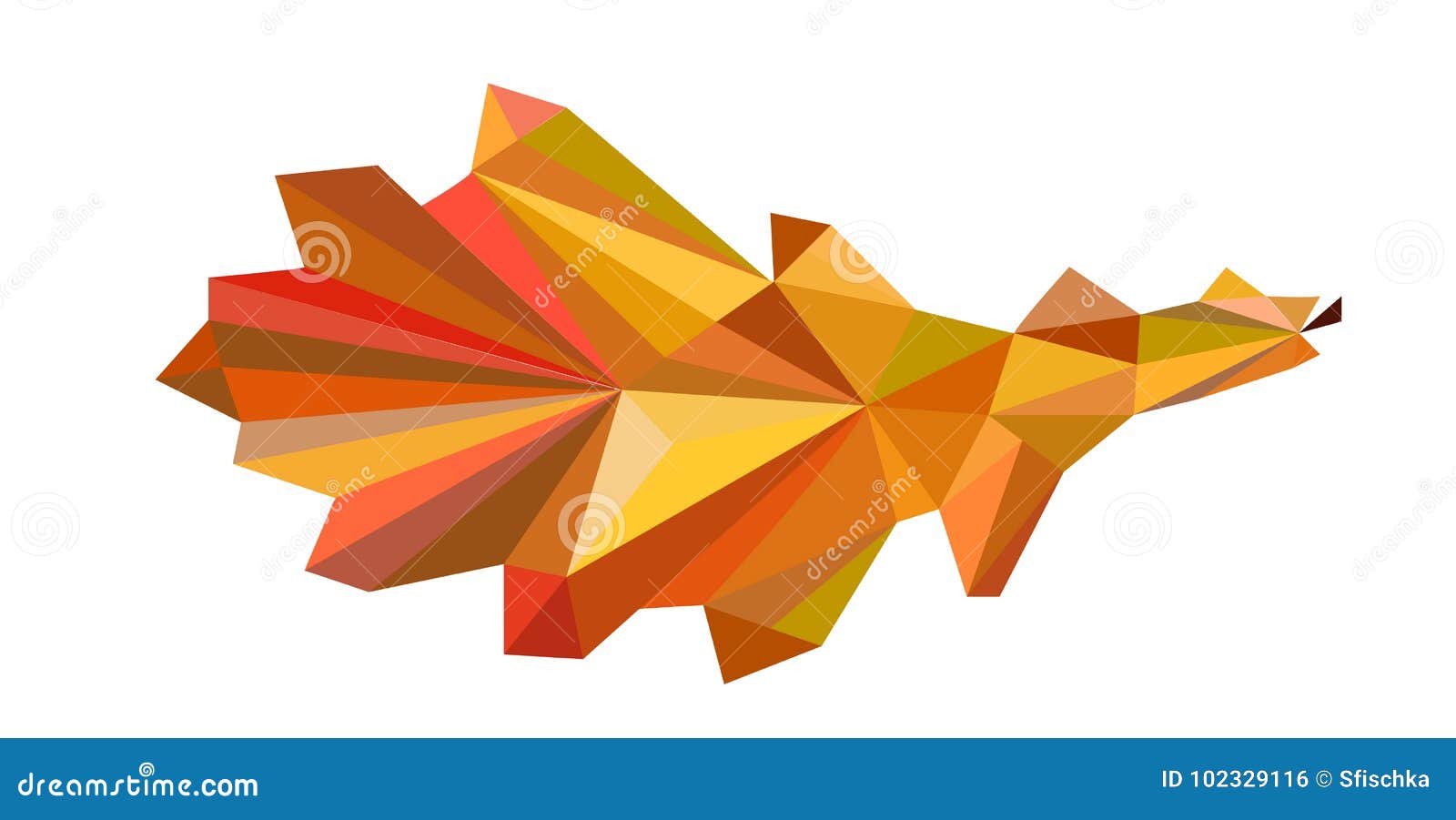Polygon Picture Autumn Oak Leaf Stock Vector - Illustration of leaf ...