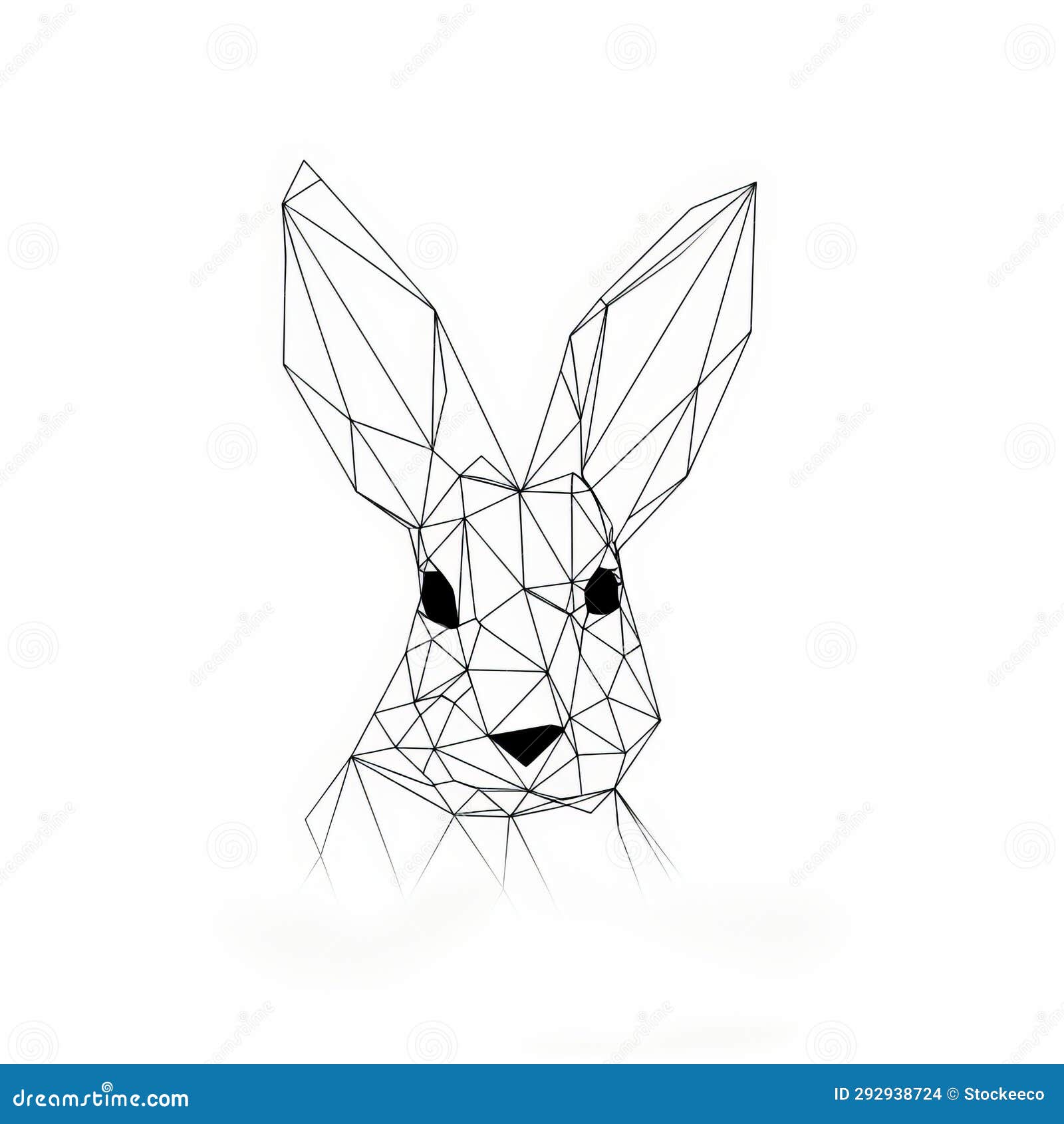 Polygon Rabbits: Abstract Wire Art in Typographic Style Stock ...