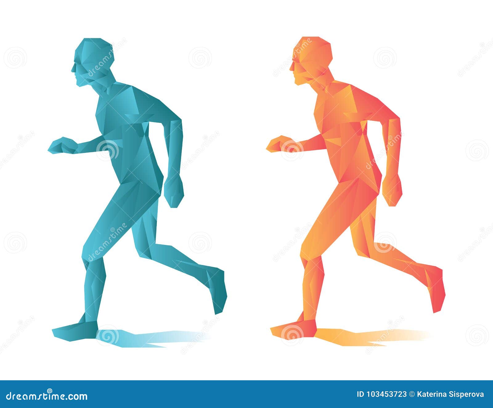 Polygon Running Man - Blue and Red Version Stock Vector - Illustration ... Polygon Running Man - Blue and Red Version Stock Vector - Illustration ...