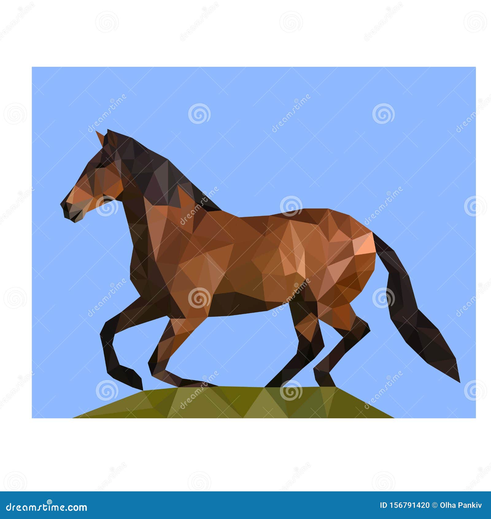 Polygon Shape Triangle Vector Horse Stock Vector - Illustration of ...