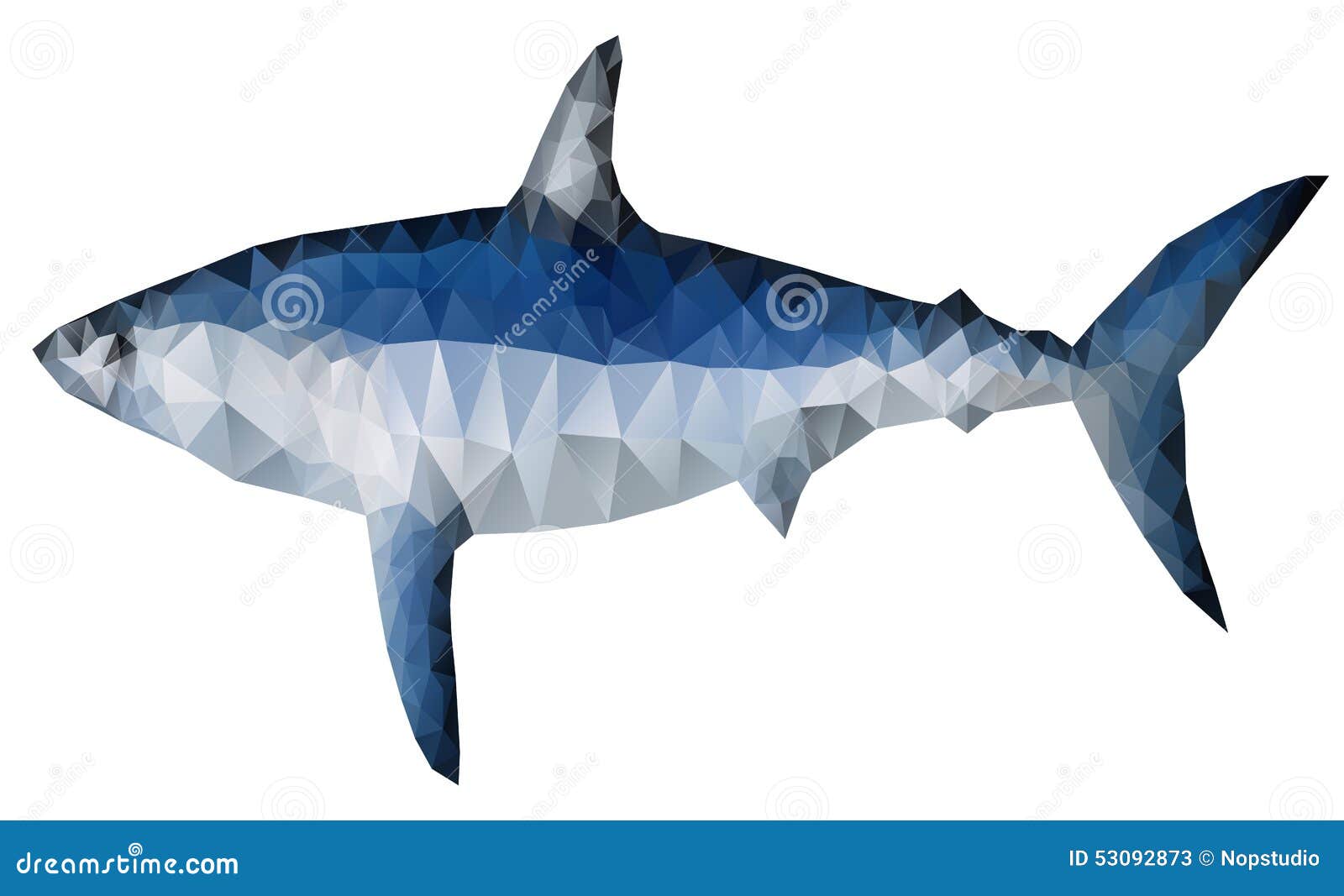 Polygon shark stock vector. Illustration of cruel, graphic - 53092873