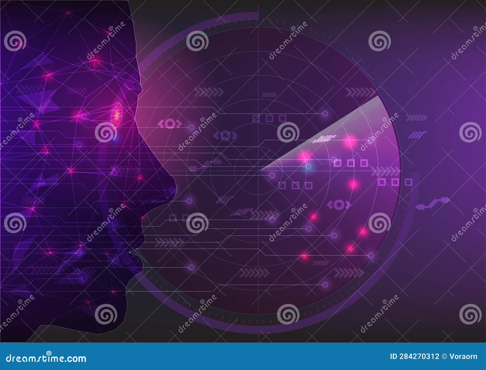 Polygon side face stock vector. Illustration of wireframe - 284270312