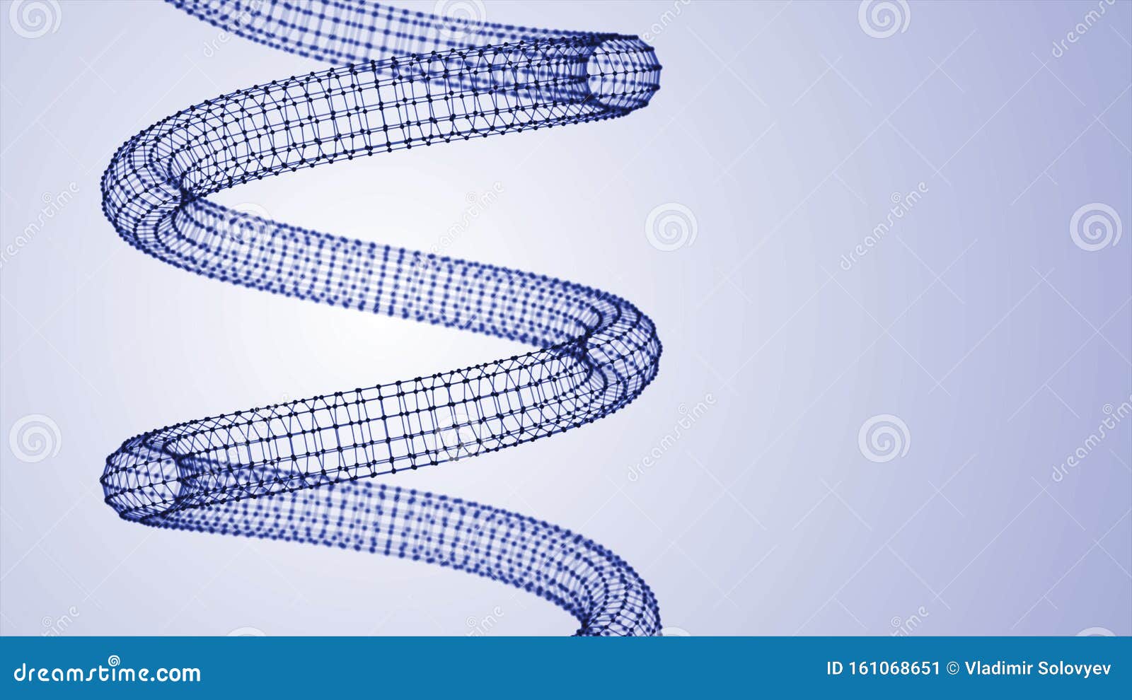 Polygon Spring. Depth of Field. 3D Render Stock Illustration ...