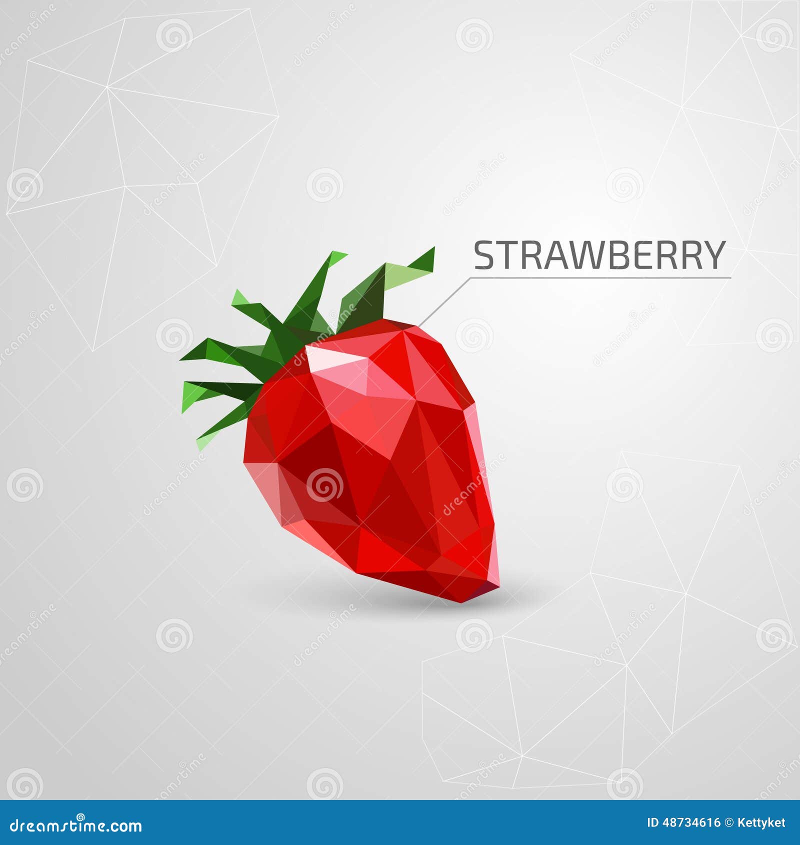 Polygon Strawberry. Abstract Illustration Stock Vector - Illustration of graphic, polygonal ...