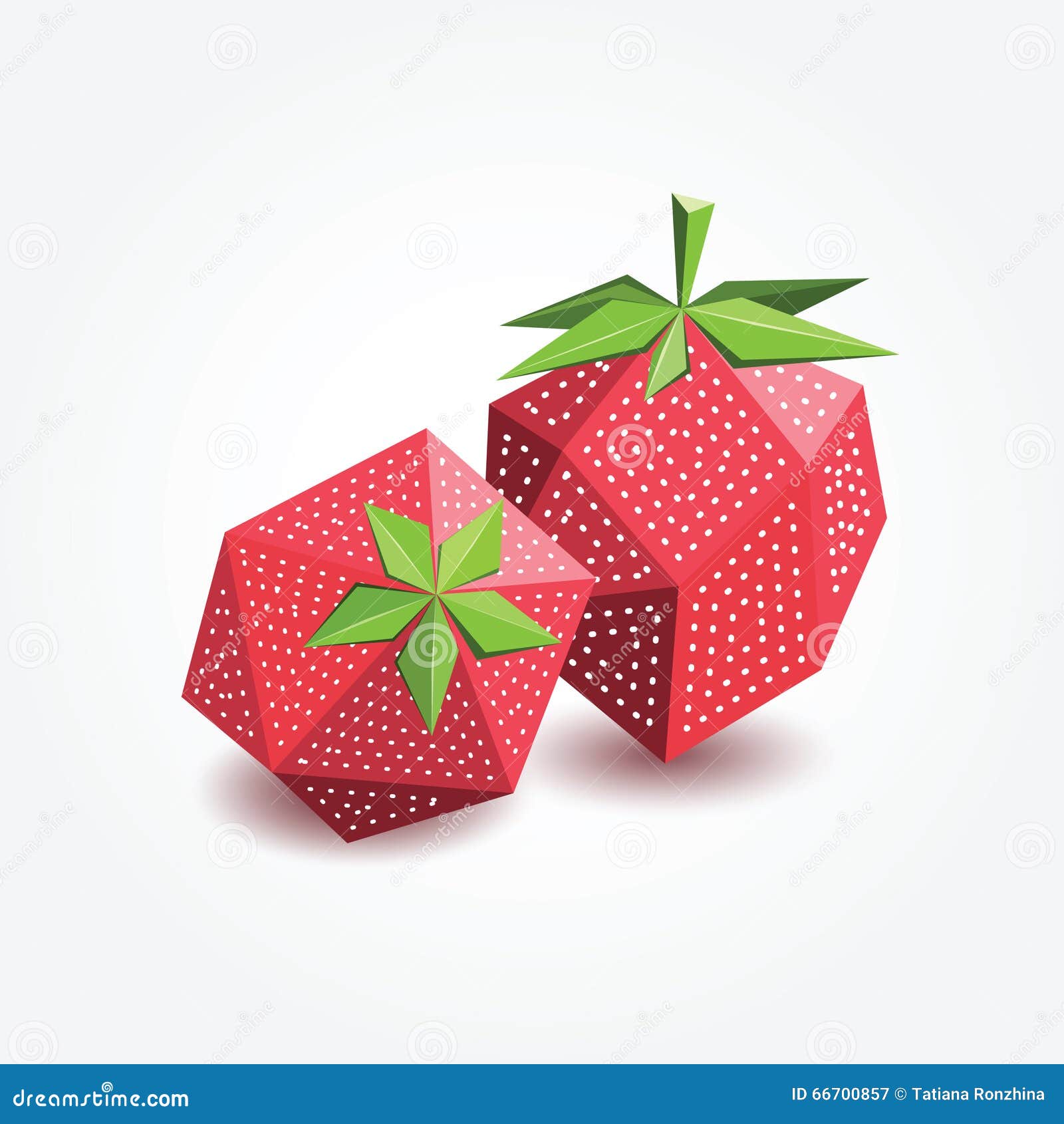 Polygon Strawberry, Illustration. Stock Vector - Illustration of triangle, fruit: 66700857