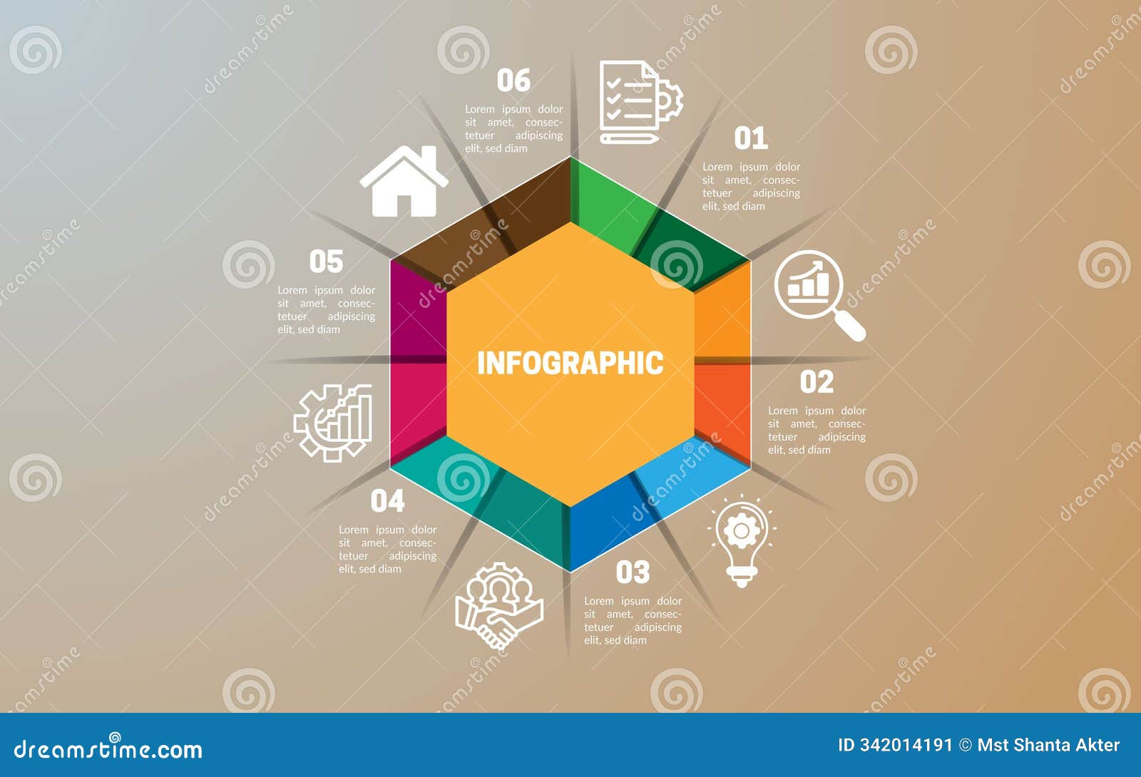 Polygon Style Vector Infographic Element Design. Stock Illustration - Illustration of font ...
