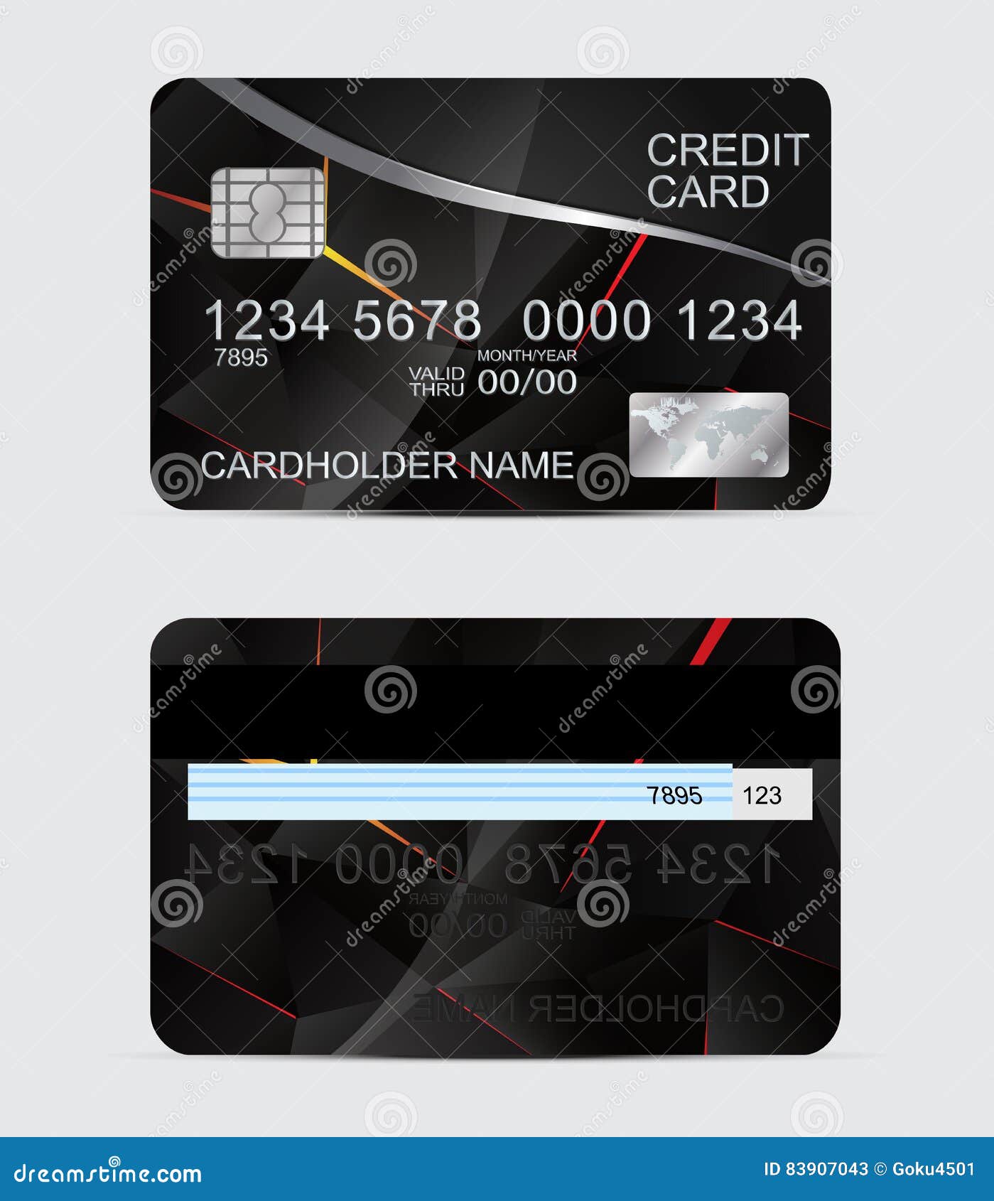 Polygon Texture Realistic Credit Cards Templates Stock Illustration ...