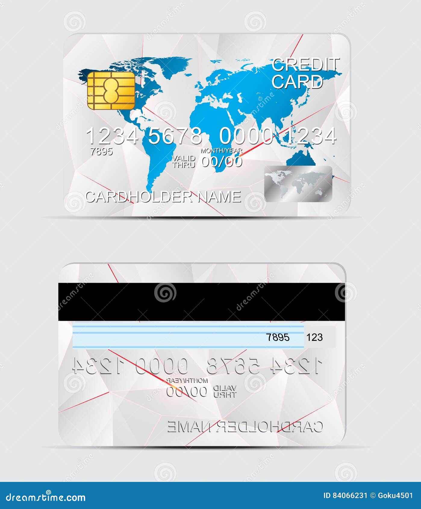 Polygon Texture Realistic Credit Cards Templates Stock Illustration ...