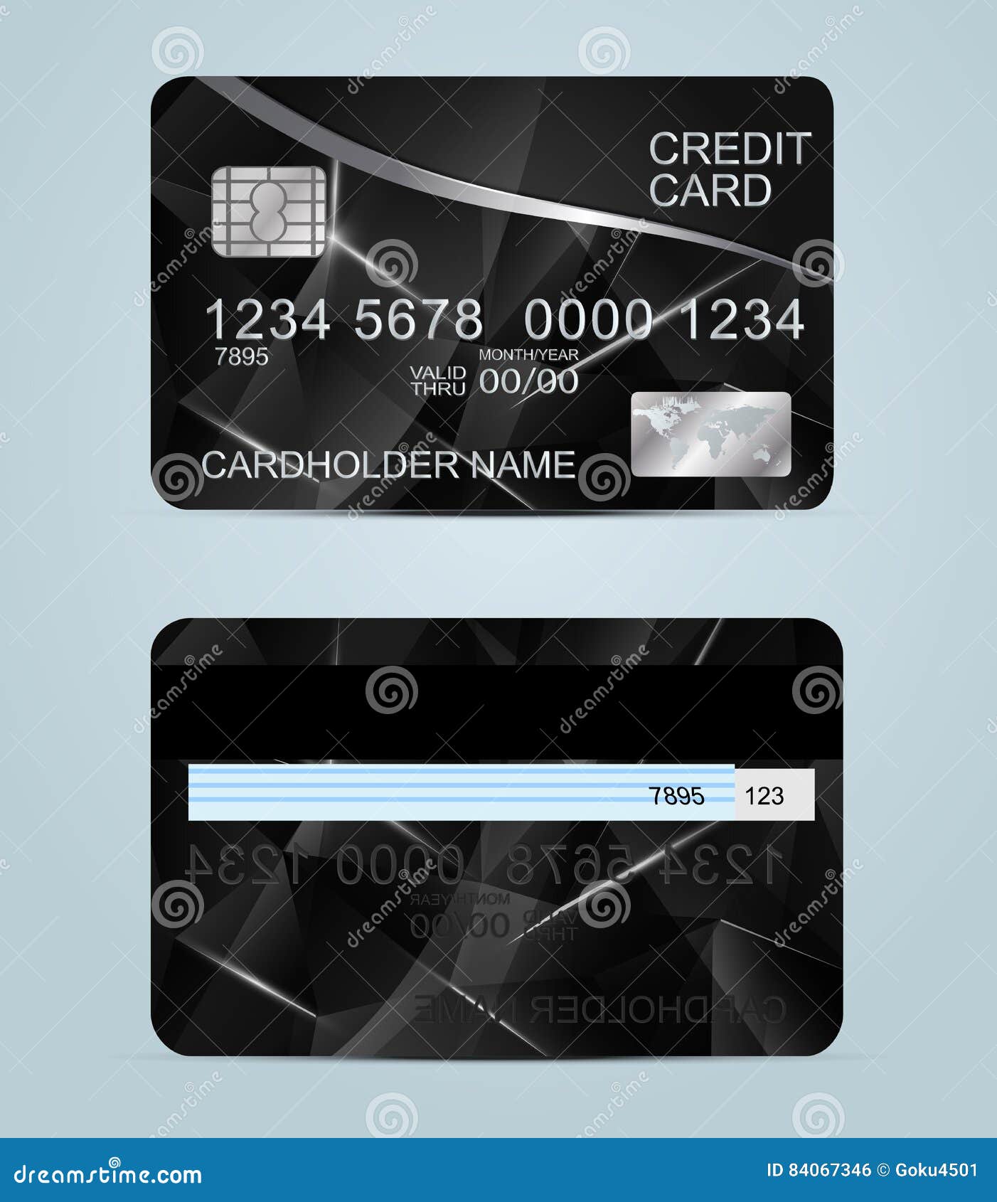 Polygon Texture Realistic Credit Cards Templates Stock Illustration ...