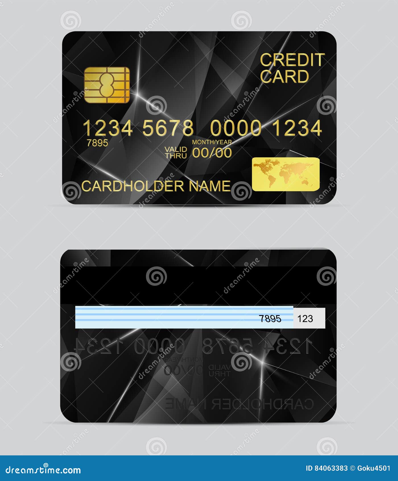 Polygon Texture Realistic Credit Cards Templates Stock Vector ...